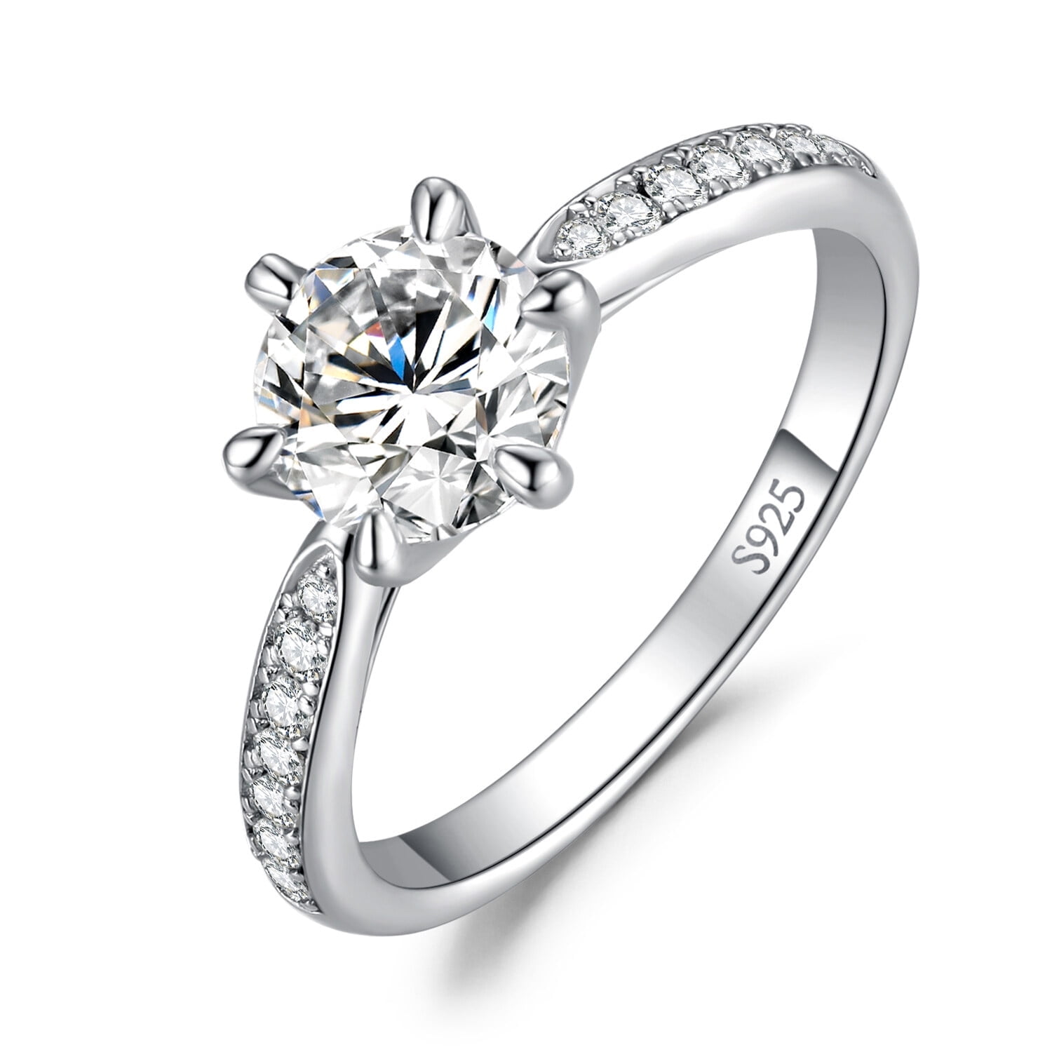 Jewelrypalace Classic 7.5mm 1.5ct Moissanite Solitaire Engagement Rings ...