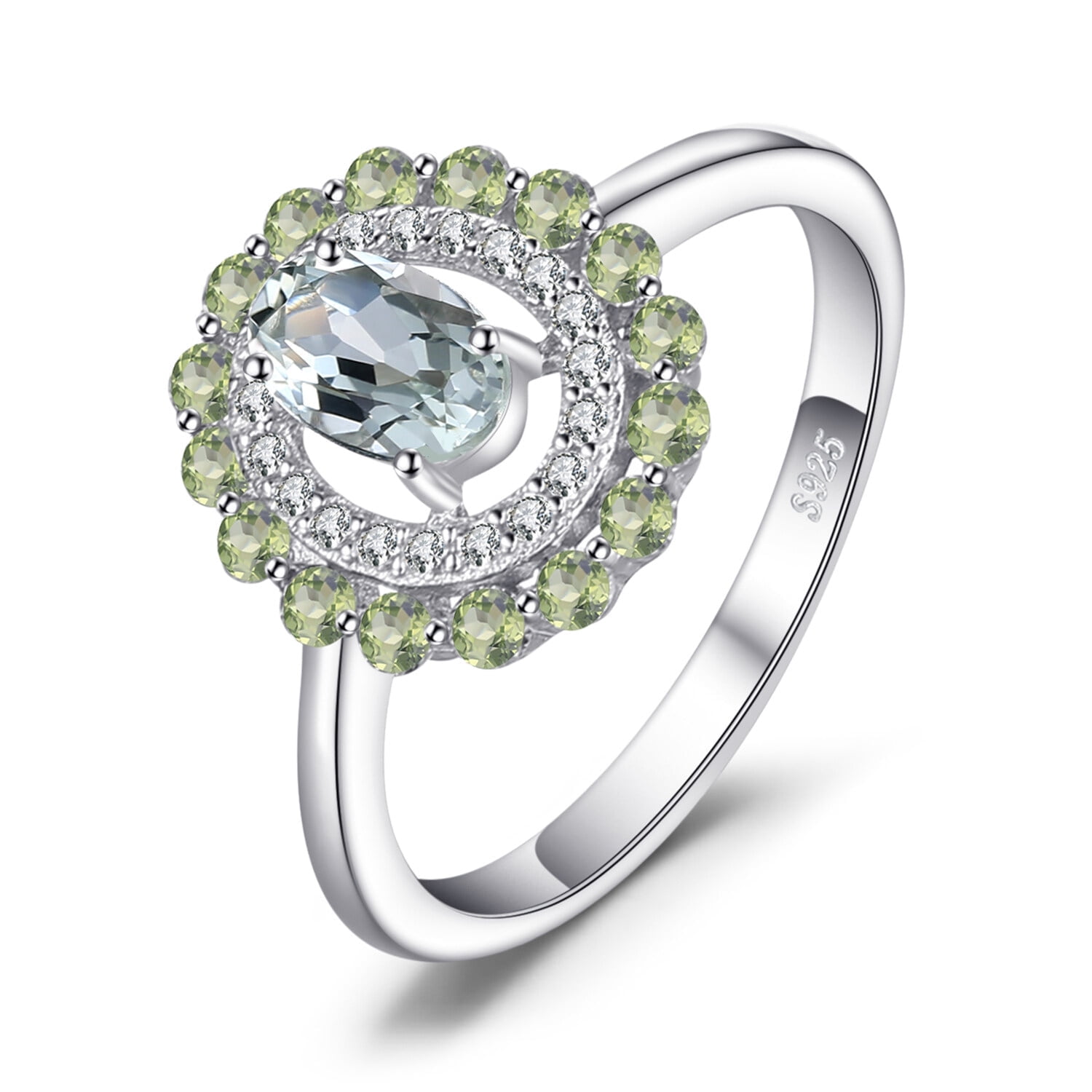 Jewelrypalace Fashion 0.89ct Genuine Round Peridot Oval Green Amethyst ...