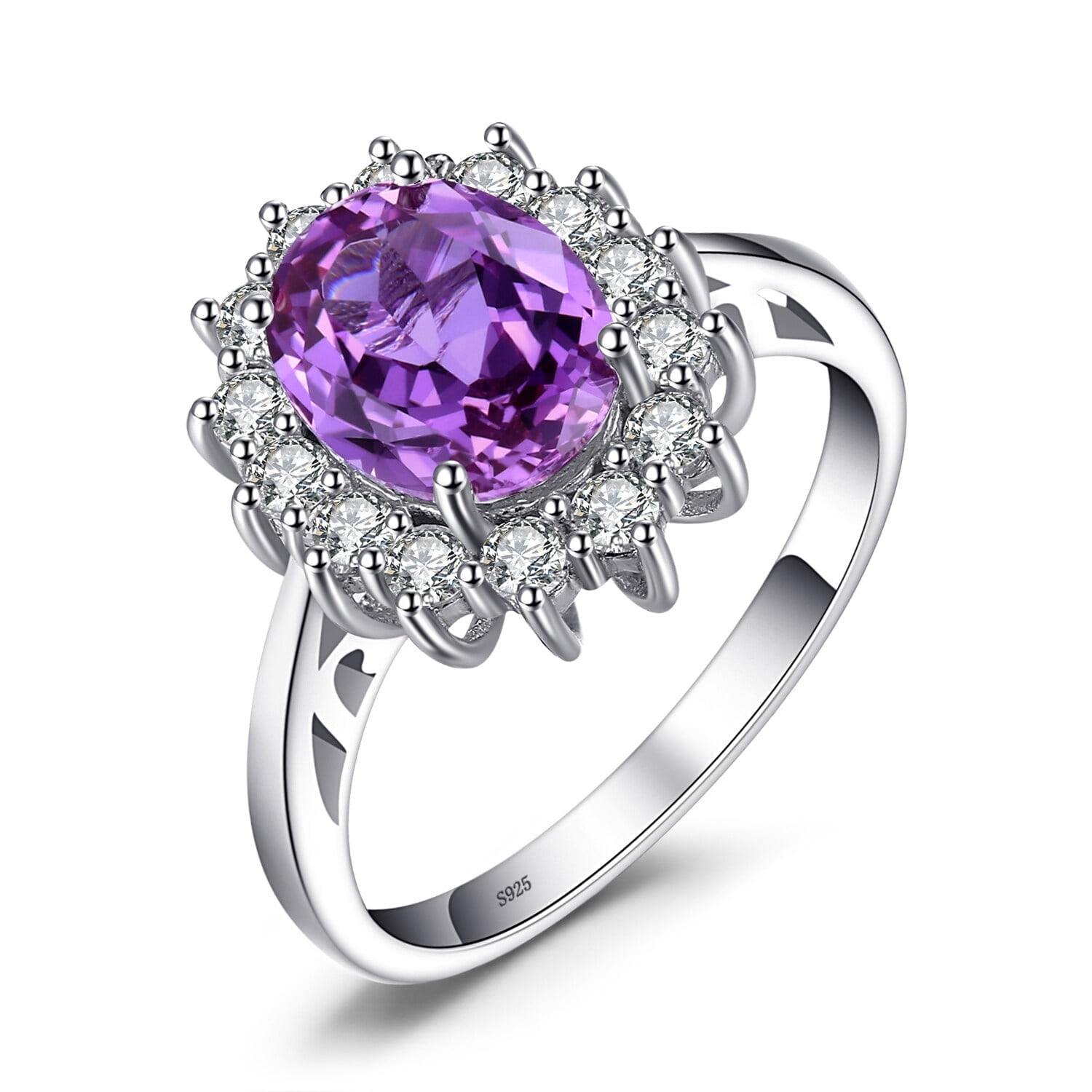Jewelrypalace Gemstones Created Alexandrite Birthstone Halo Solitaire ...