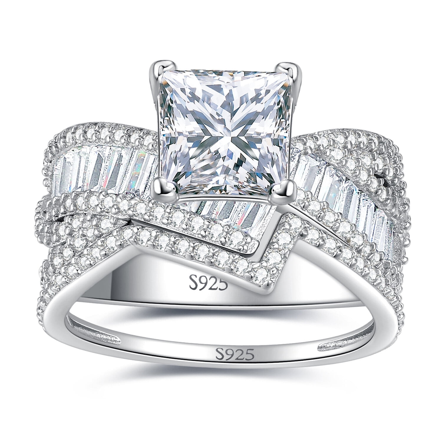 Free Shipping! Jewelrypalace Infinitiy Twist Princess Cut 2ct Cubic Zirconia Engagement Rings ...
