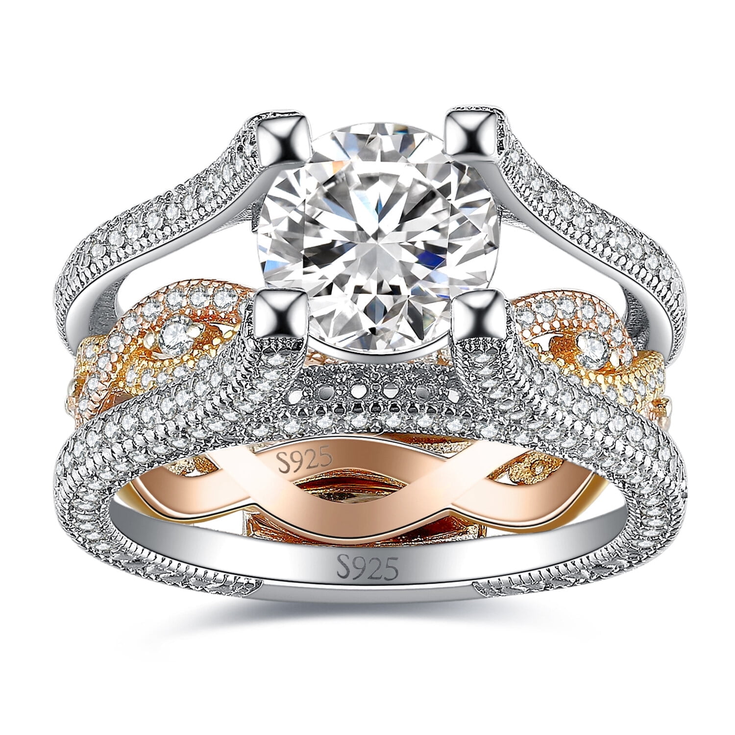 Jewelrypalace Infinity Twisted 2.5ct Cubic Zirconia Interchangeable Engagement Rings for Women ...