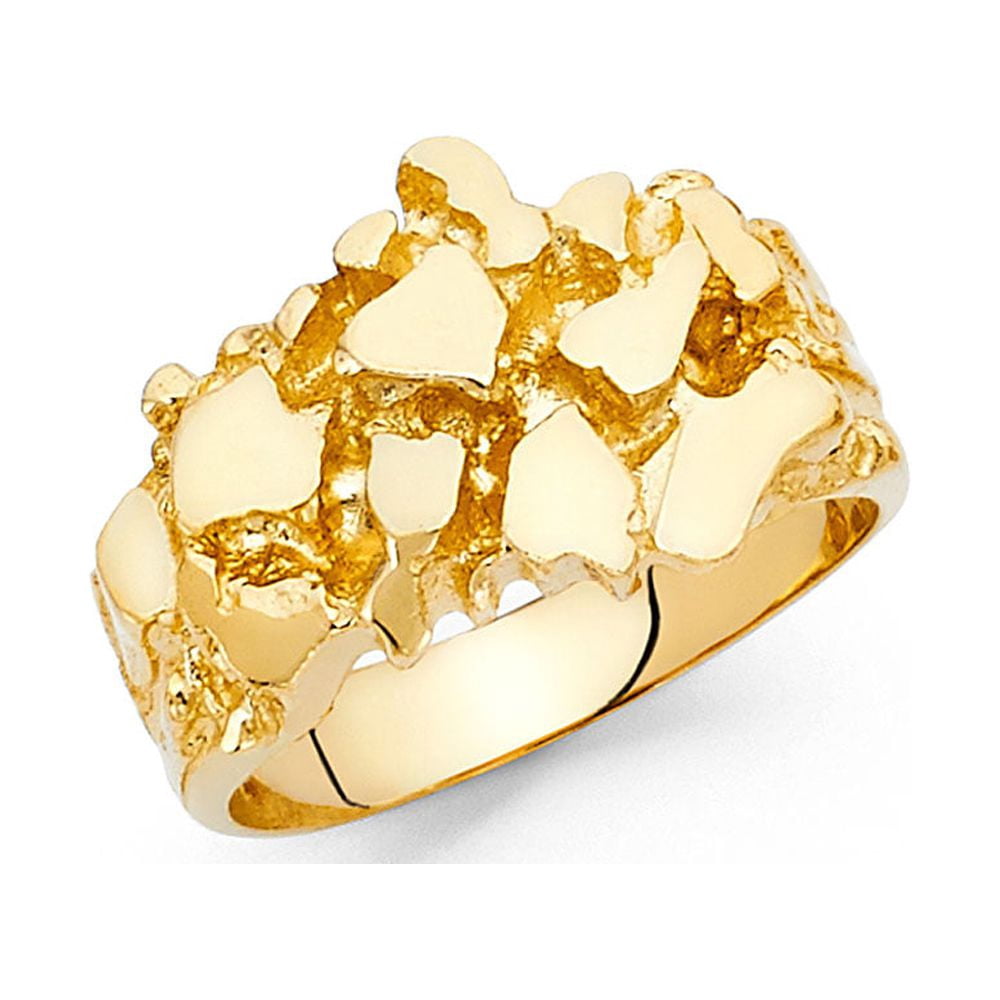 Jewels By Lux 14K Yellow Gold Nugget Fashion Anniversary Ring Size 5 ...