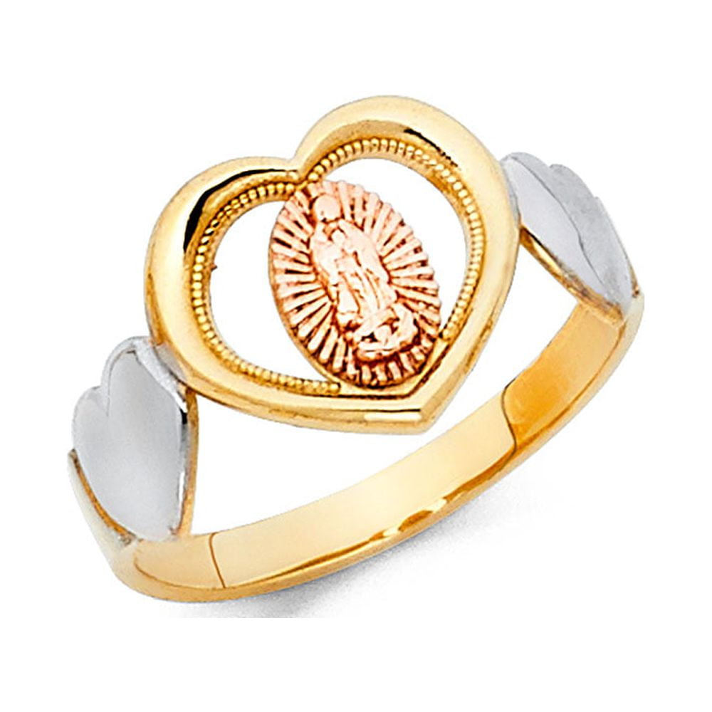 Jewels By Lux 14K Yellow White and Rose Three Color Gold Our Lady of ...