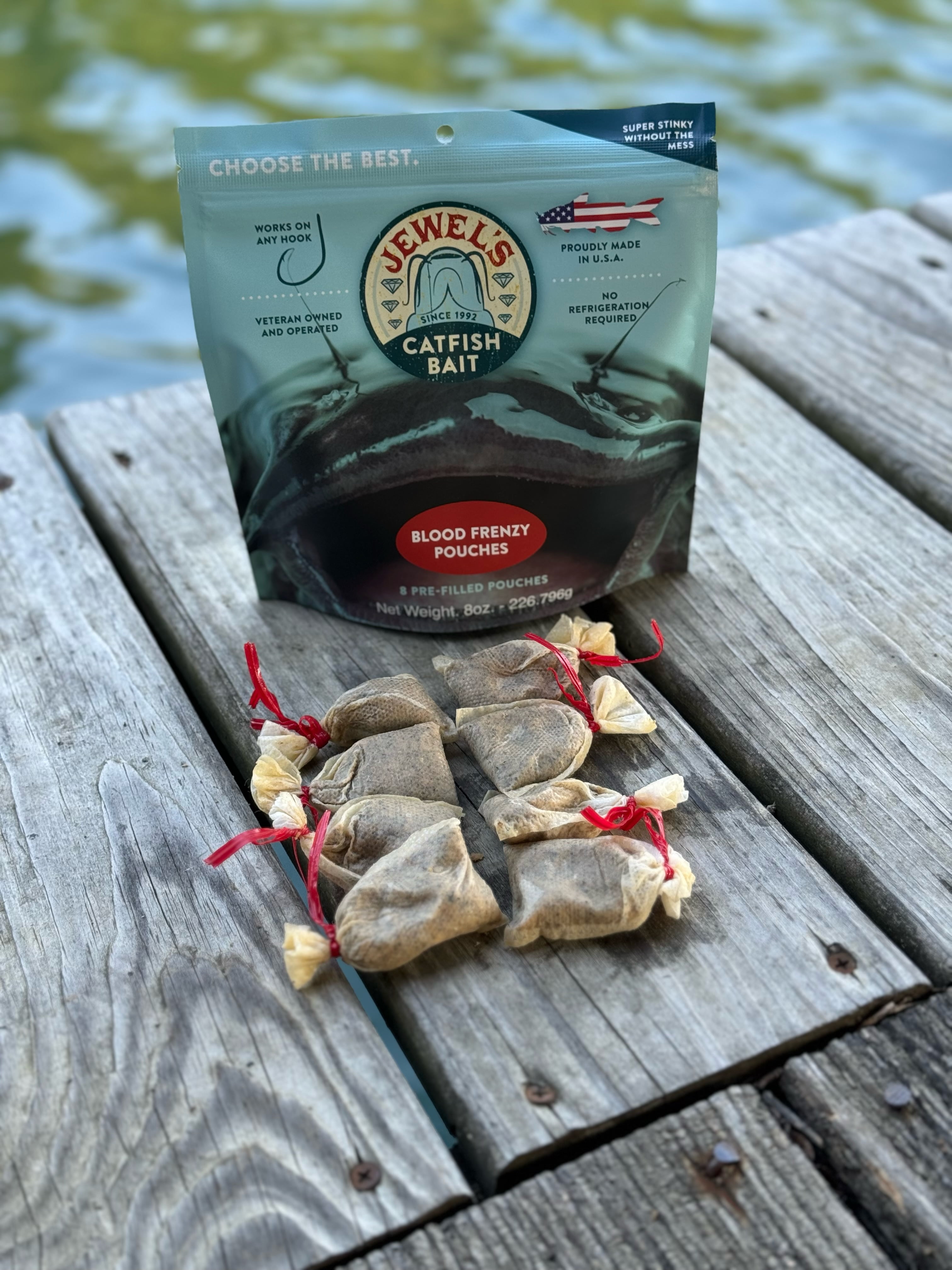 Jewels Catfish Bait Blood Frenzy Pouches Easy to Use Bait Buckets with ...
