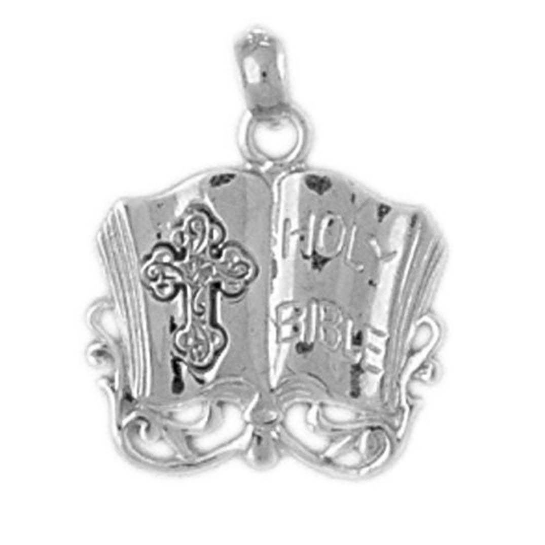 Jewels Obsession Sterling Silver Holy Bible With Cross Pendant ...
