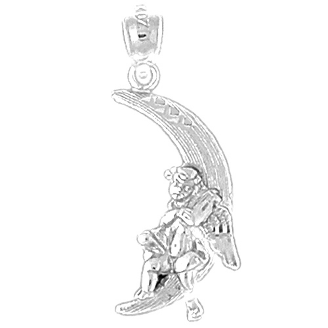 Jewels Obsession Sterling Silver Moon With Angel Pendant - Walmart.com