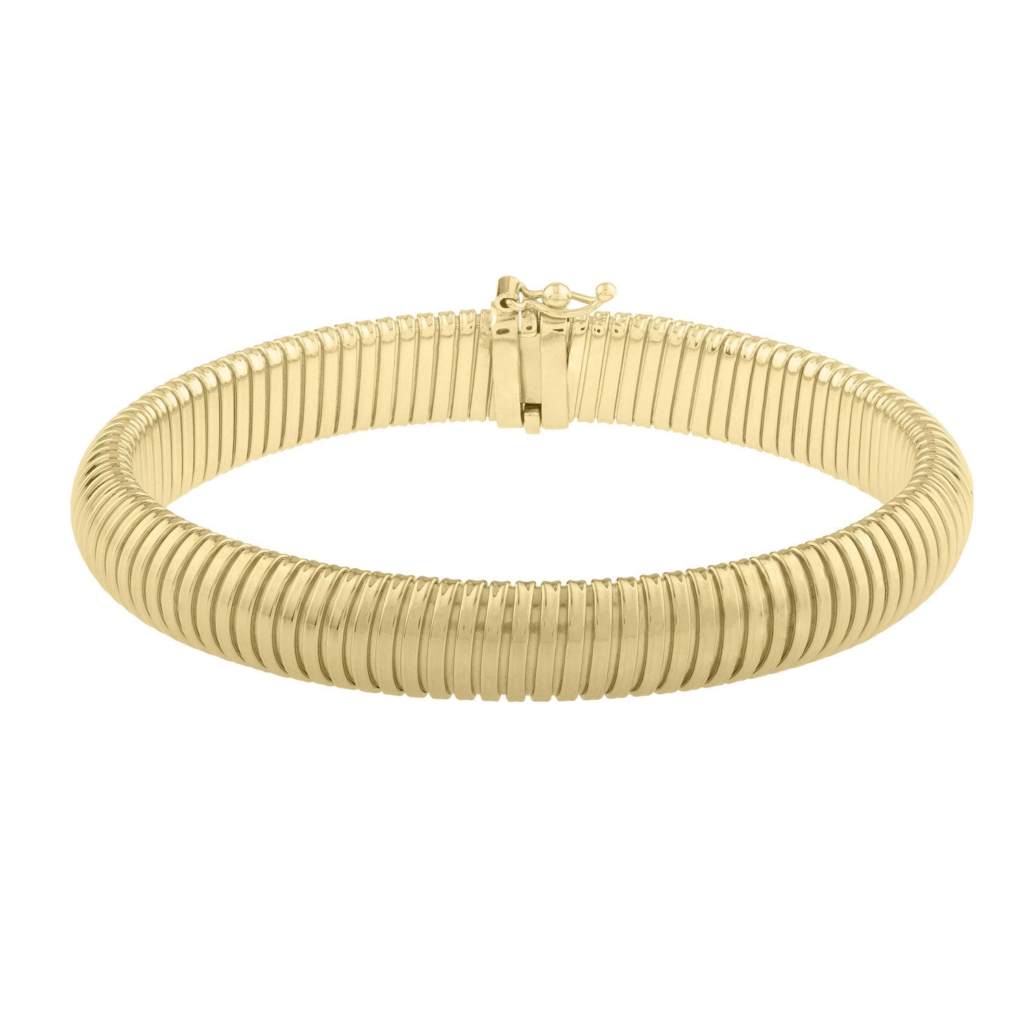 Jewelstop 14K Yellow Gold Polished Finish 9mm Tubogas Bracelet with Box ...