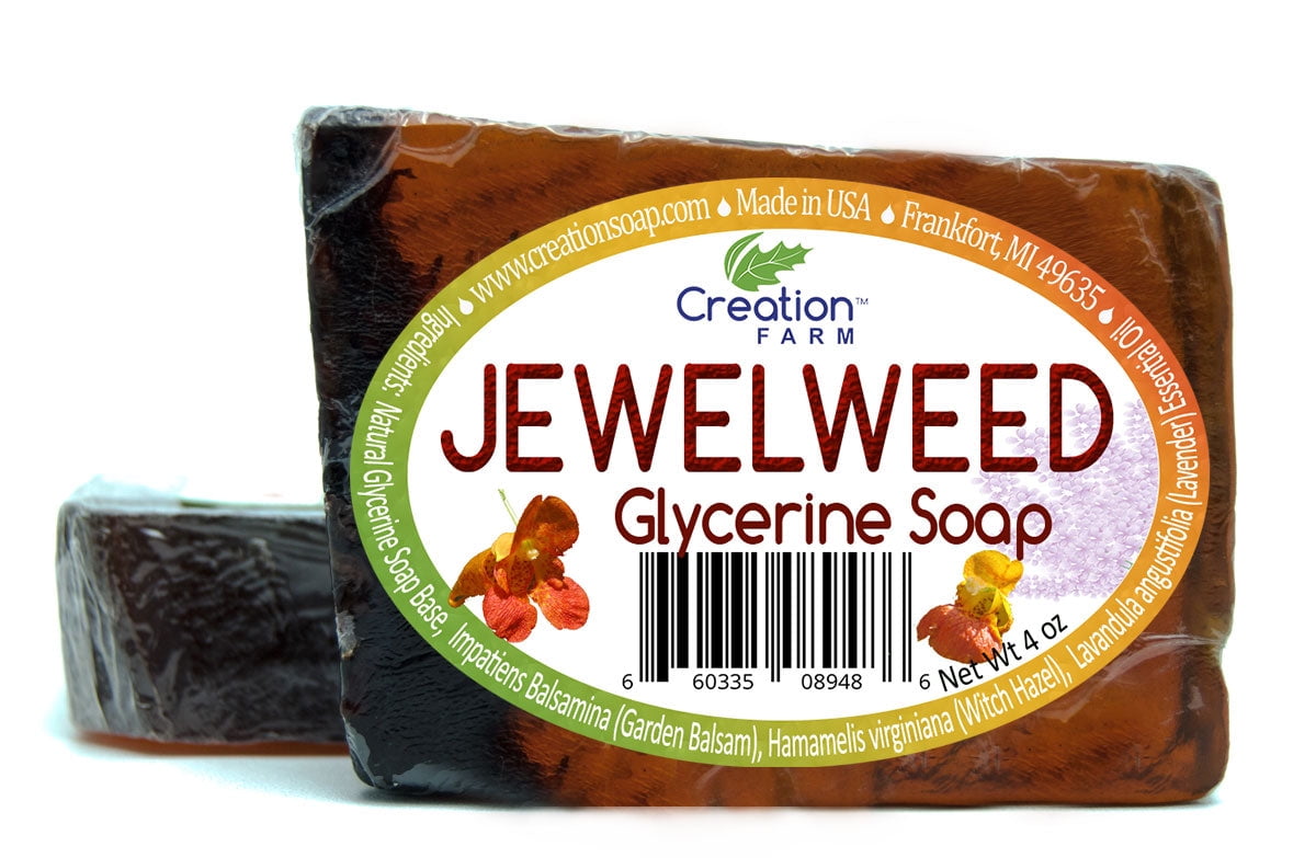 Jewelweed Soap for Poison Ivy Wash and Soothing 4oz Bar (Two 4 oz Bar ...