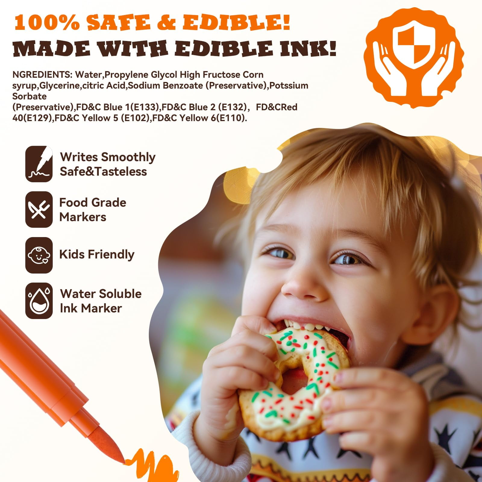 Jewem Edible Markers SCH4 for Cookie Decorating,12Pcs Food Coloring ...