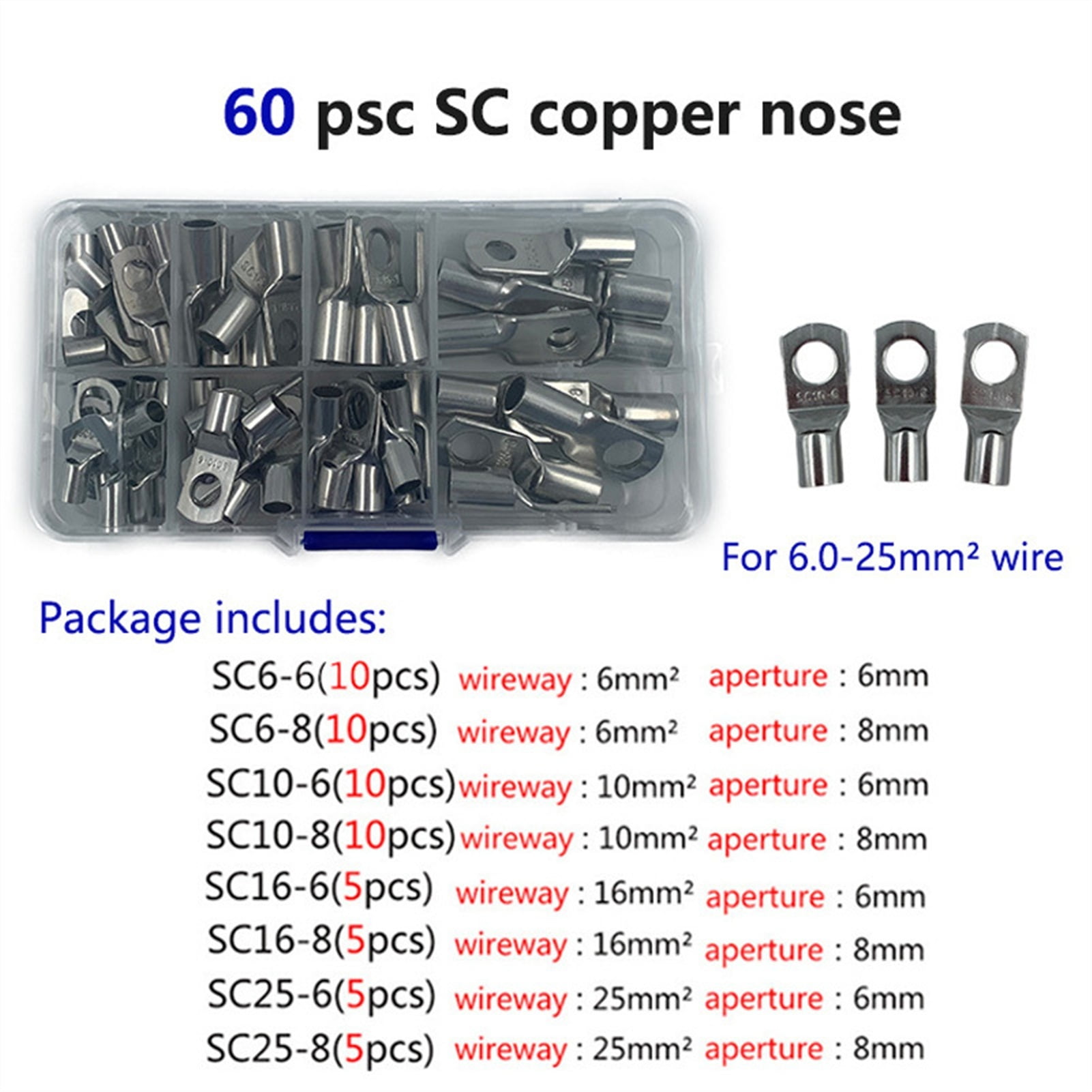 Jewii Crimping Plier 6-50mm AWG 22-10 Tube Terminal Crimper Hex Crimp ...