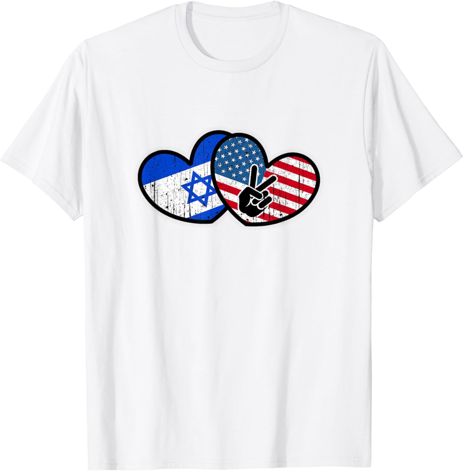 Jewish American - Heart and National Flags T-Shirt - Walmart.com