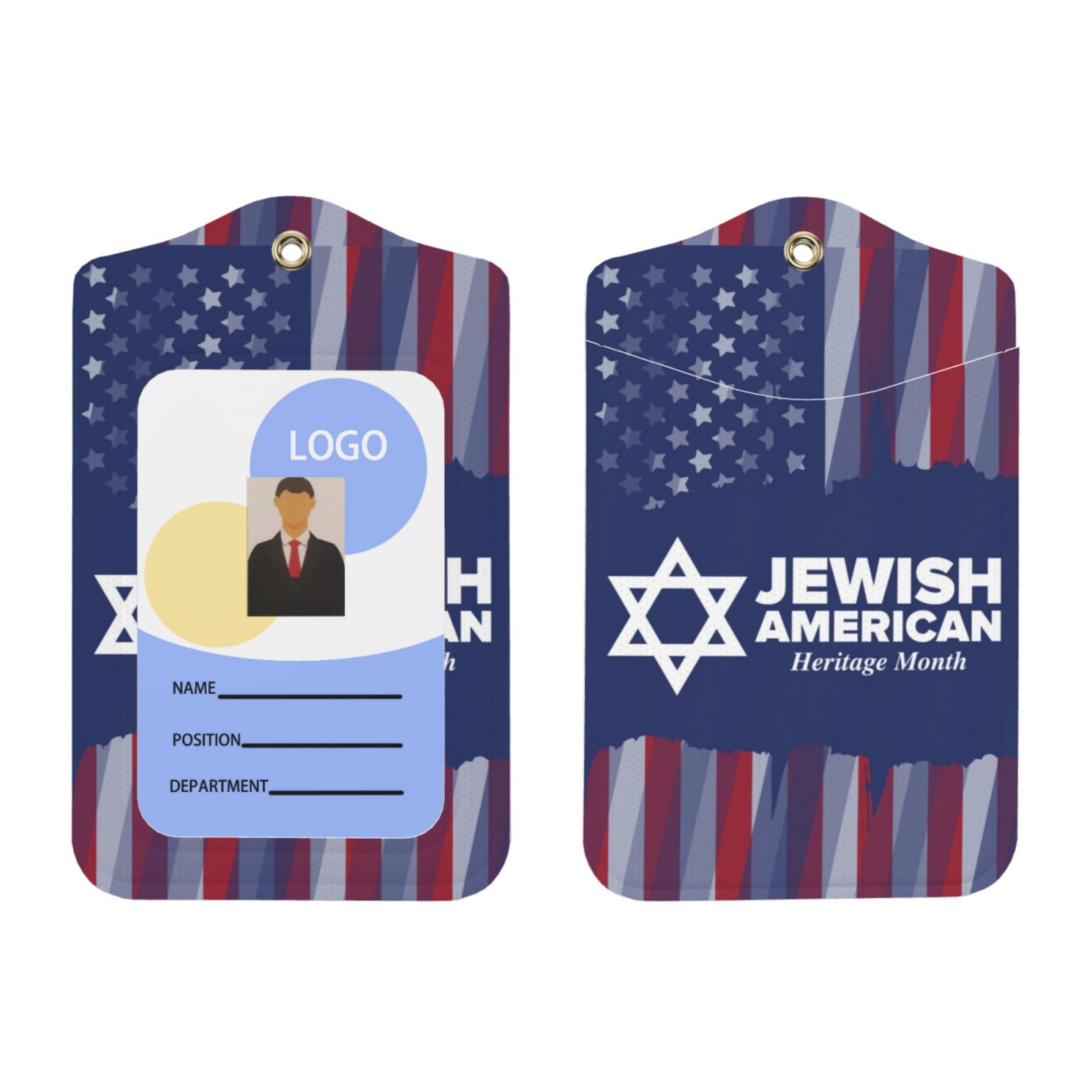 Jewish American Heritage Month Id Card Badge Leather Holder Case ...