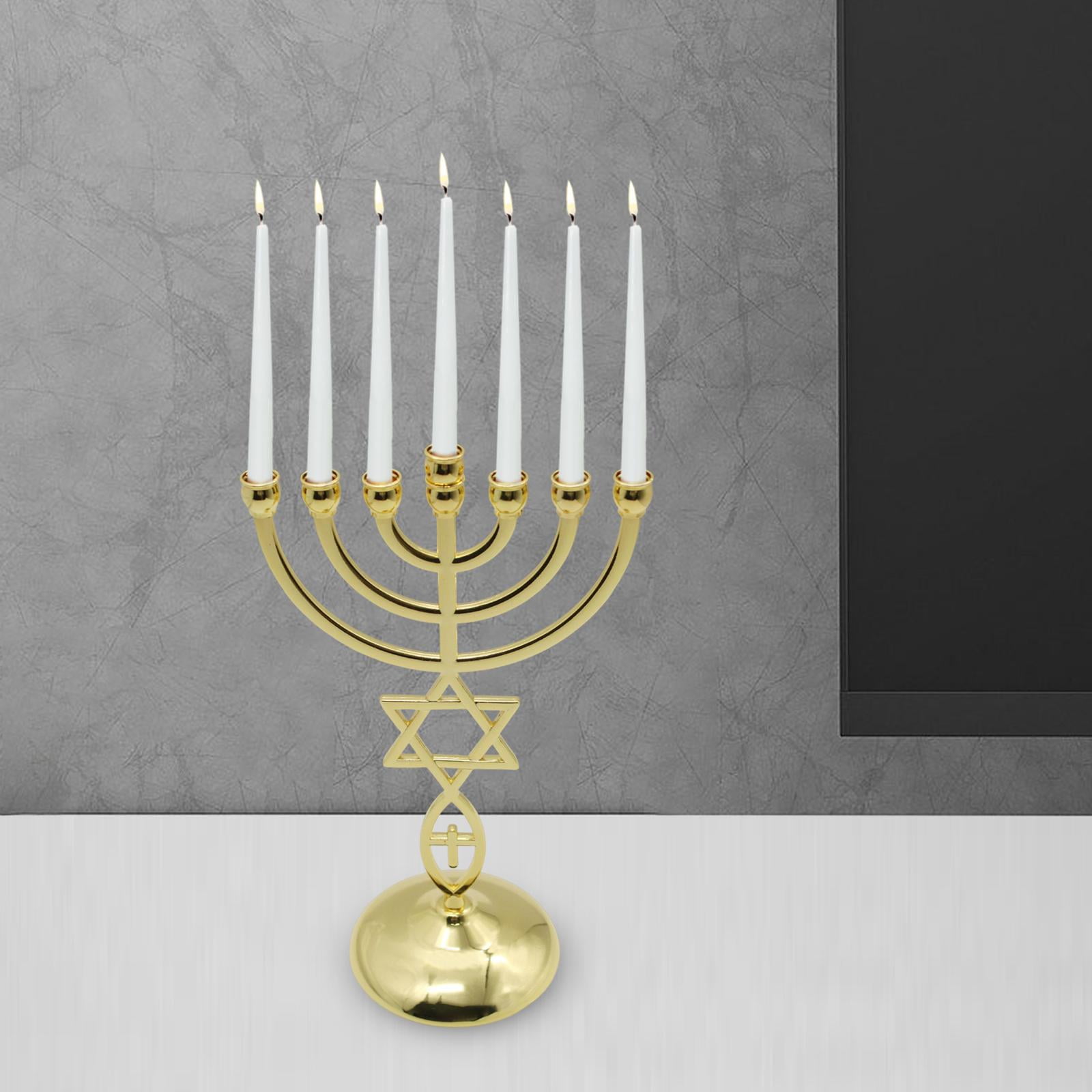 Jewish Candlestick Metal Candle Holder 7 Branch for Sideboard,Prayer ...