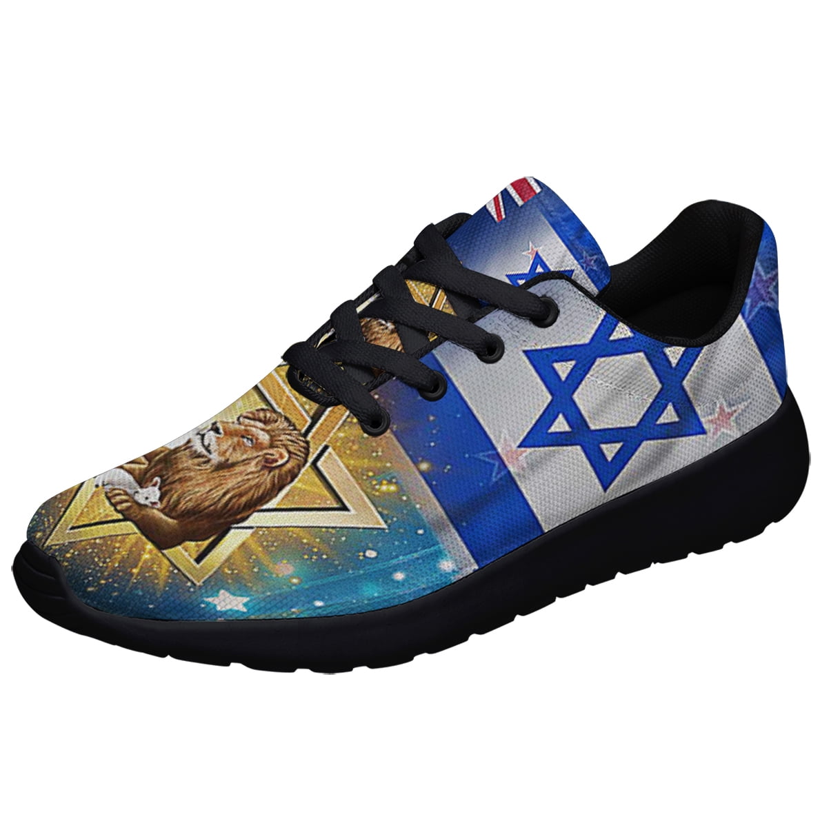 Jewish Israel New Zealand Lion Of Judah Shoes Sneakers Black Size 9.5 ...