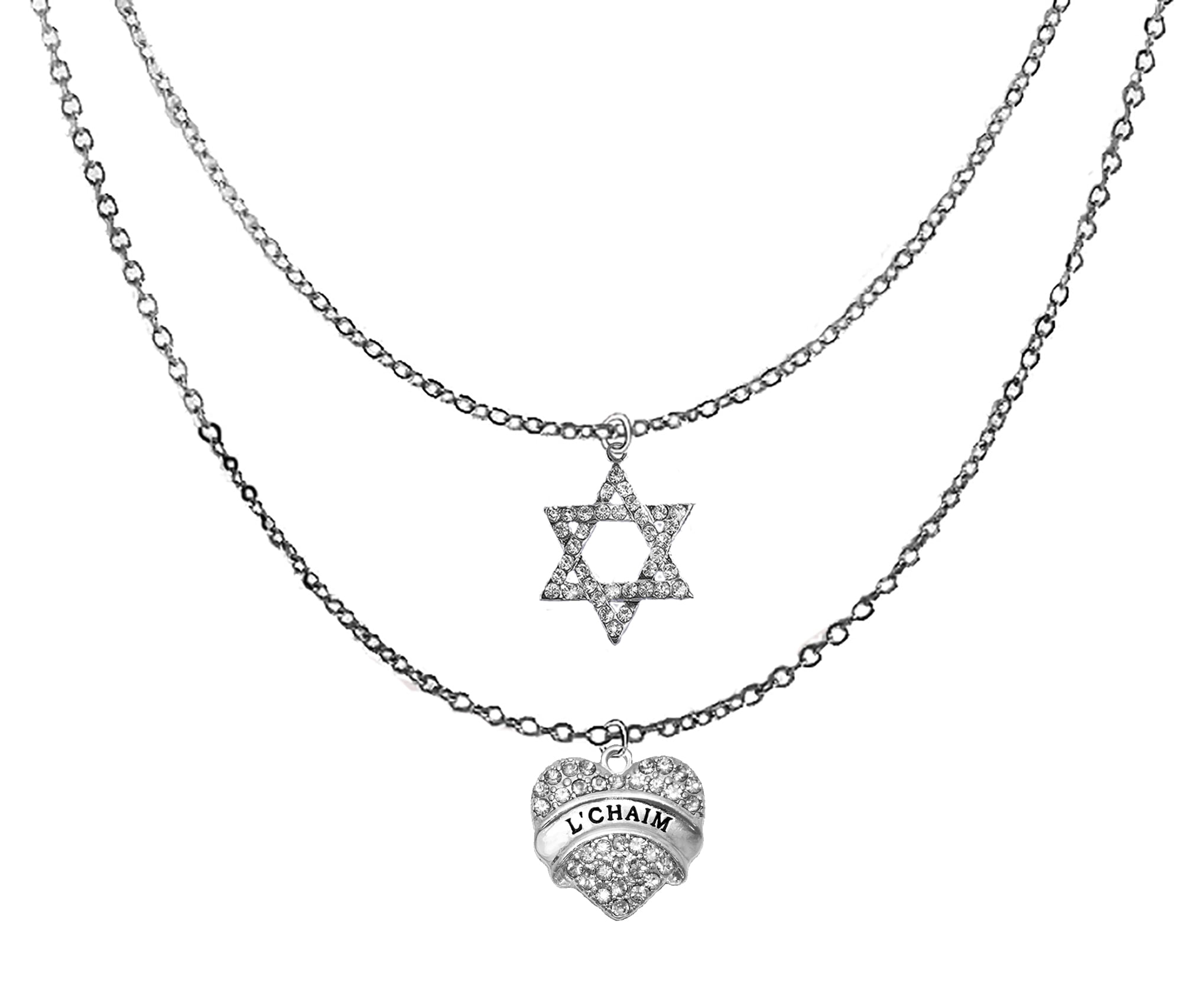 Jewish Jewelry, L'Cham, To Life! On A Genuine Austrian Crystal Heart ...
