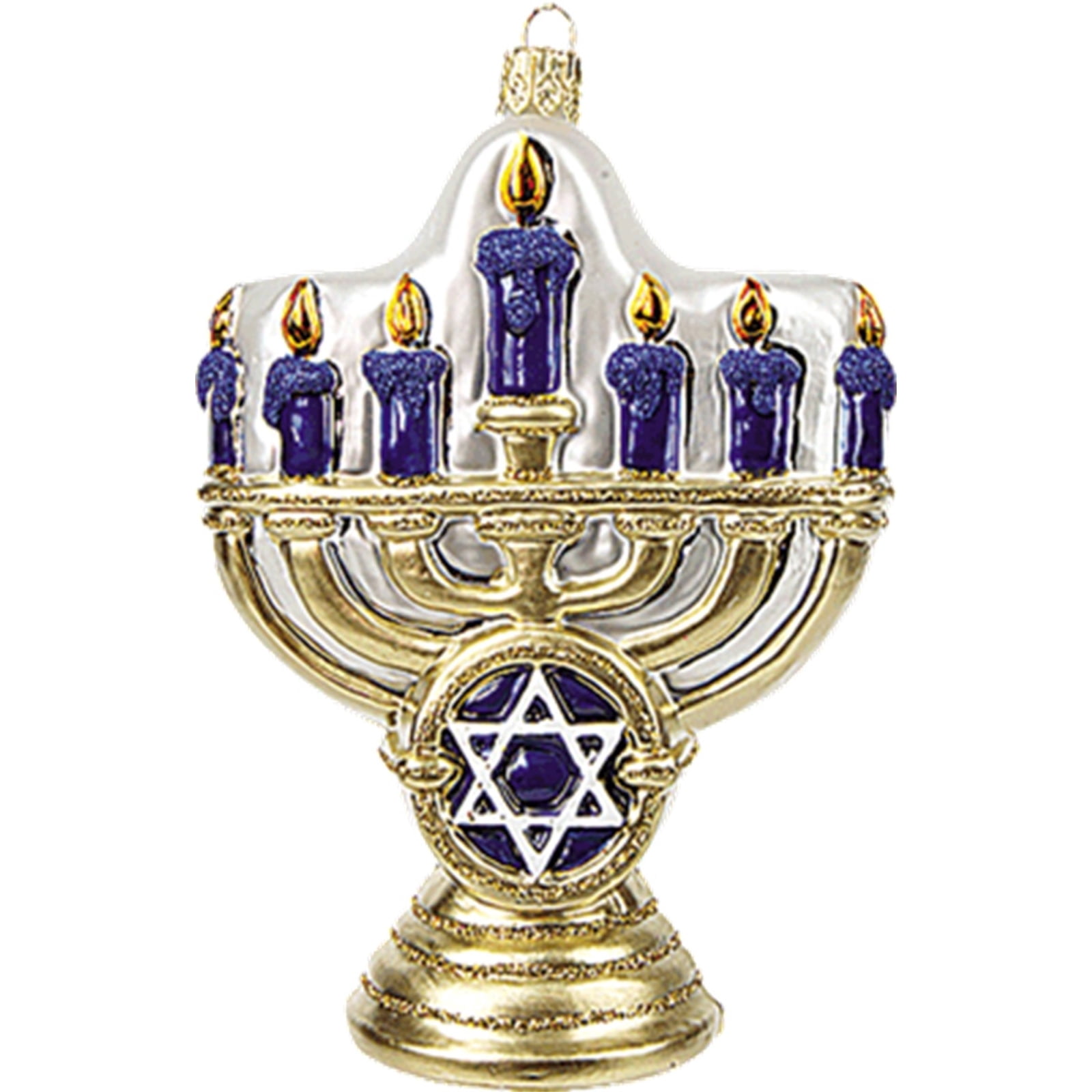 Jewish Menorah Polish Glass Holiday Ornament Made in Poland Decoration ...