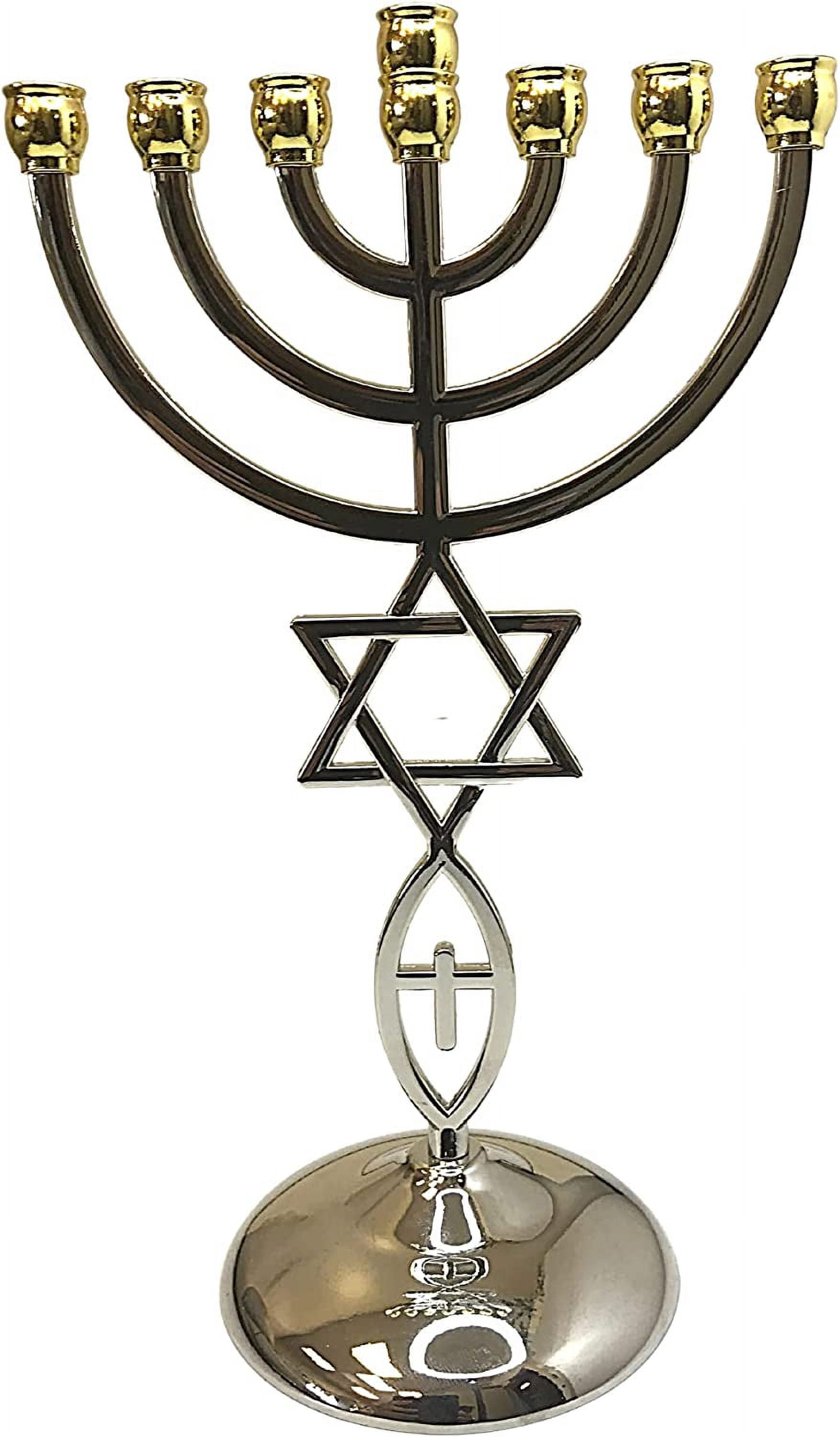 Jewish Messianic Menorah And Silver Plated-Jerusalem 7 Branch Temple ...