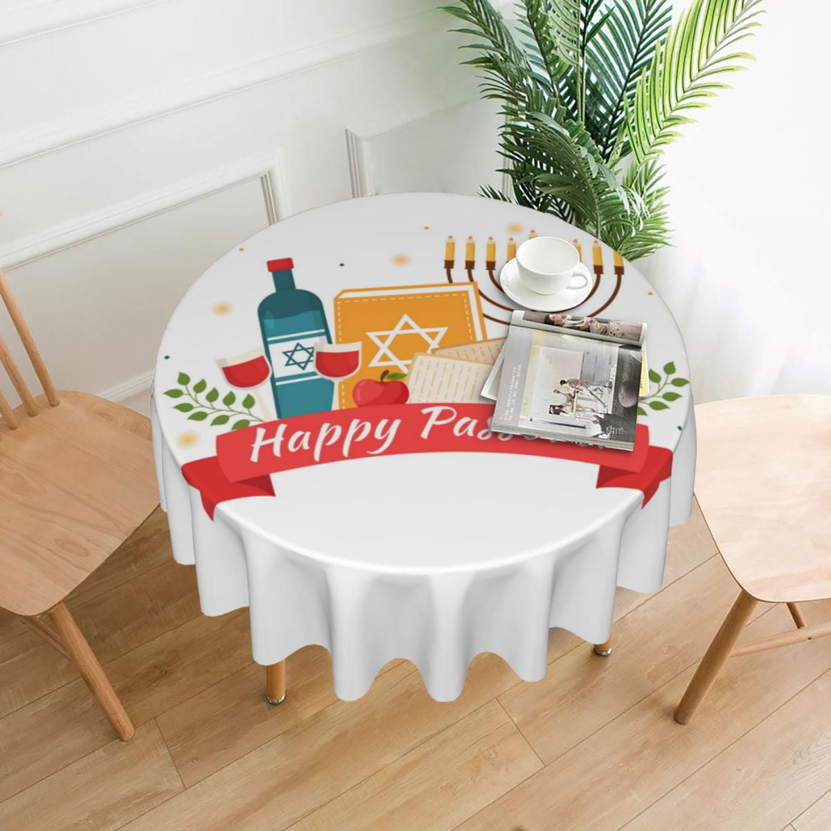 Jewish Passover Round Tablecloth Wine Waterproof Table Cloth Modern ...