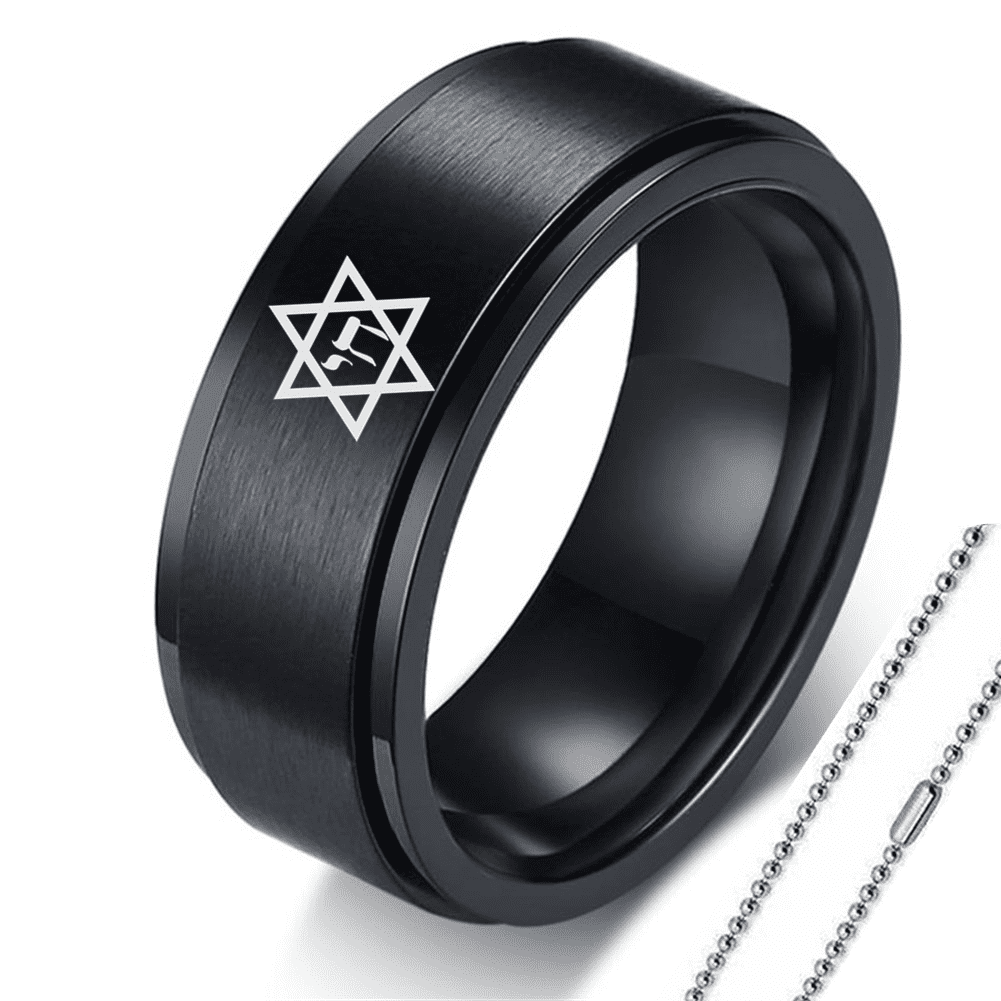 Jewish Pride Spinner Ring for Women Men Judaica Star of David Hebrew ...