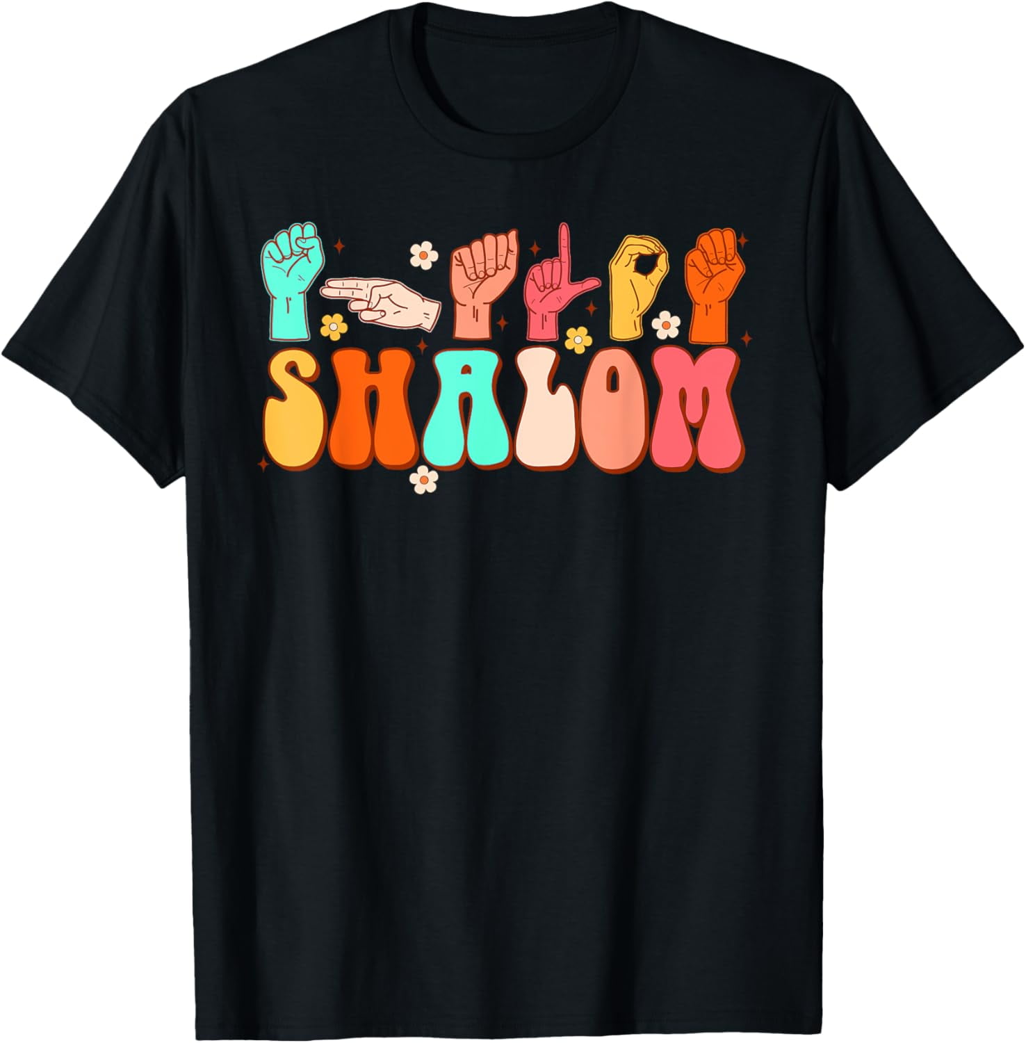 Jewish Sign Language Shalom ASL Hebrew Shabbat T-Shirt men and women ...