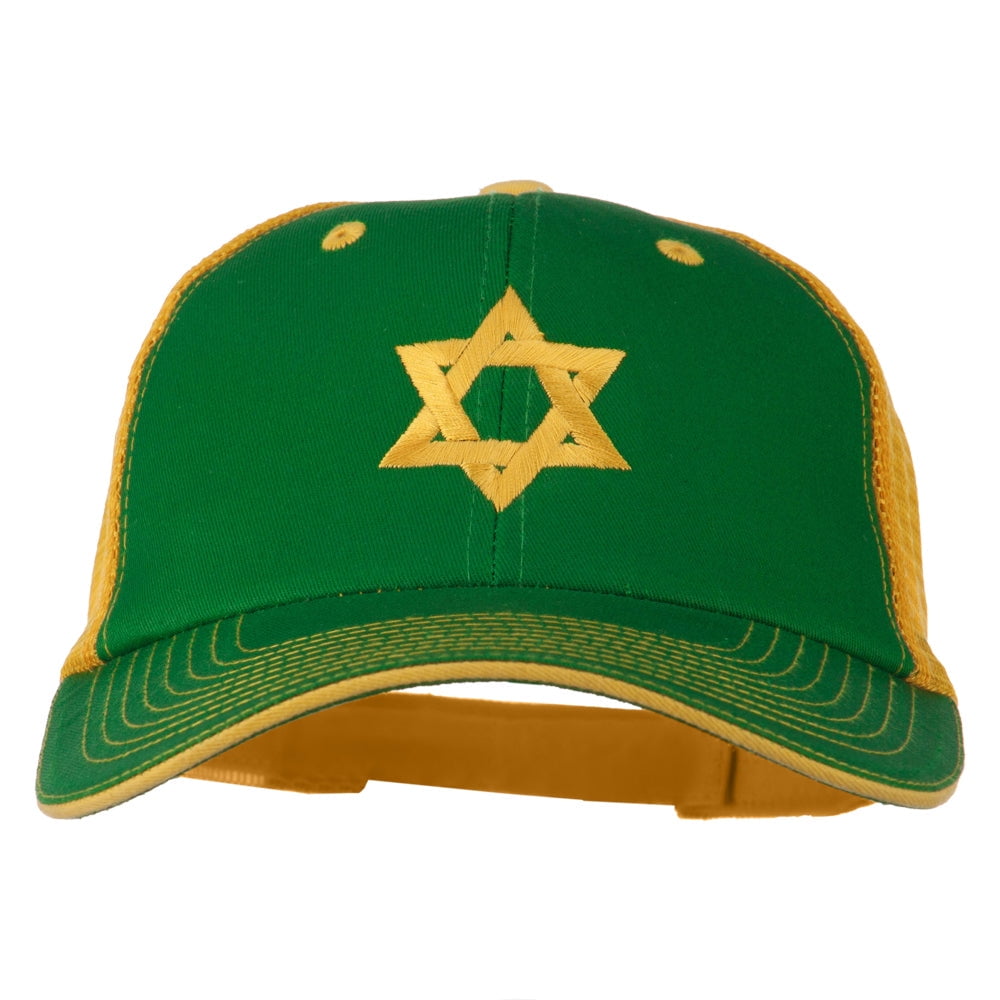 Jewish Star Embroidered Big Size Mesh Cap - Kelly Gold XL-3XL - Walmart.com