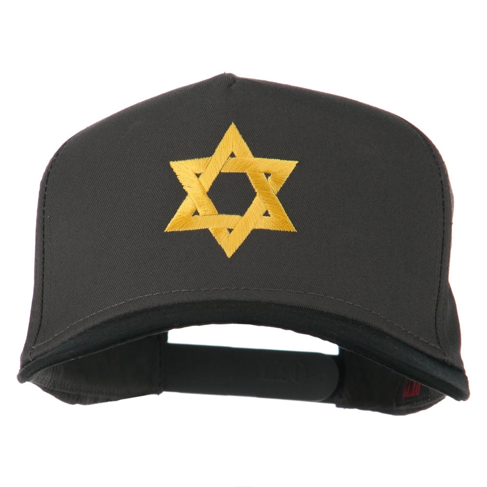 Jewish Star Embroidered Pigment Dyed Cap - Black Charcoal OSFM ...