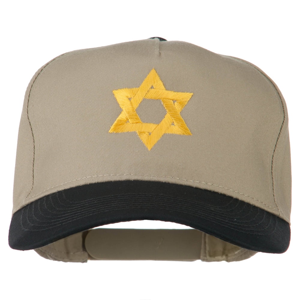 Jewish Star Embroidered Pigment Dyed Cap - Black Khaki OSFM - Walmart.com