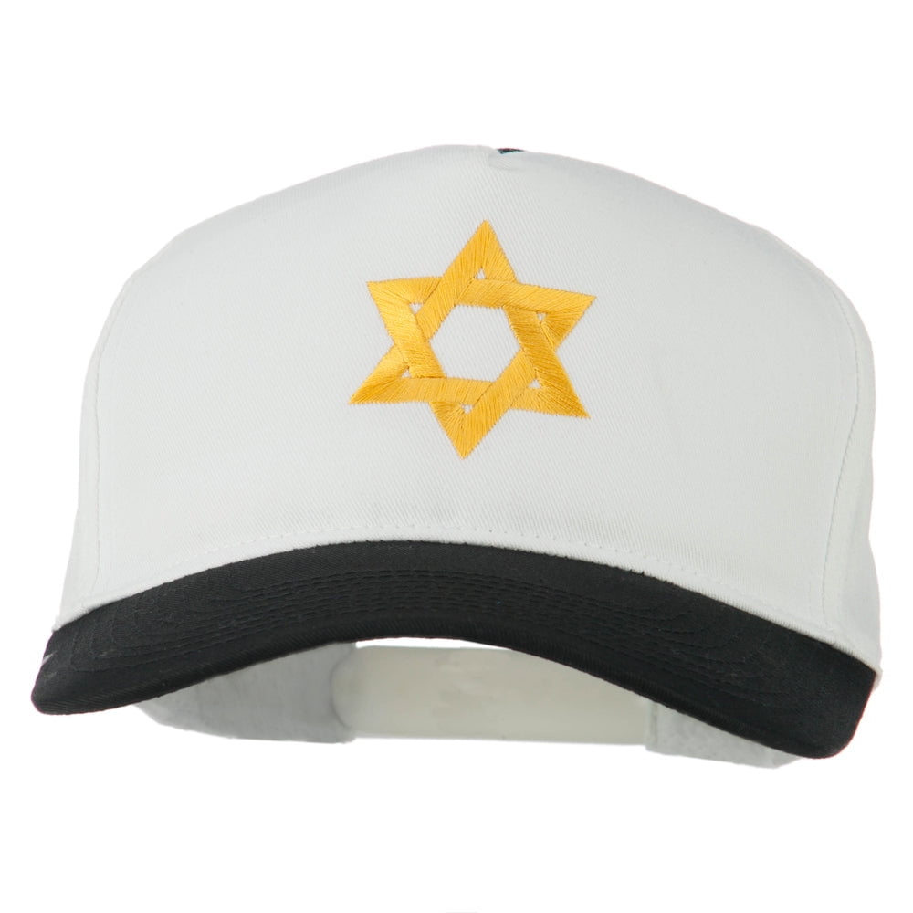 Jewish Star Embroidered Pigment Dyed Cap - Black White OSFM - Walmart.com