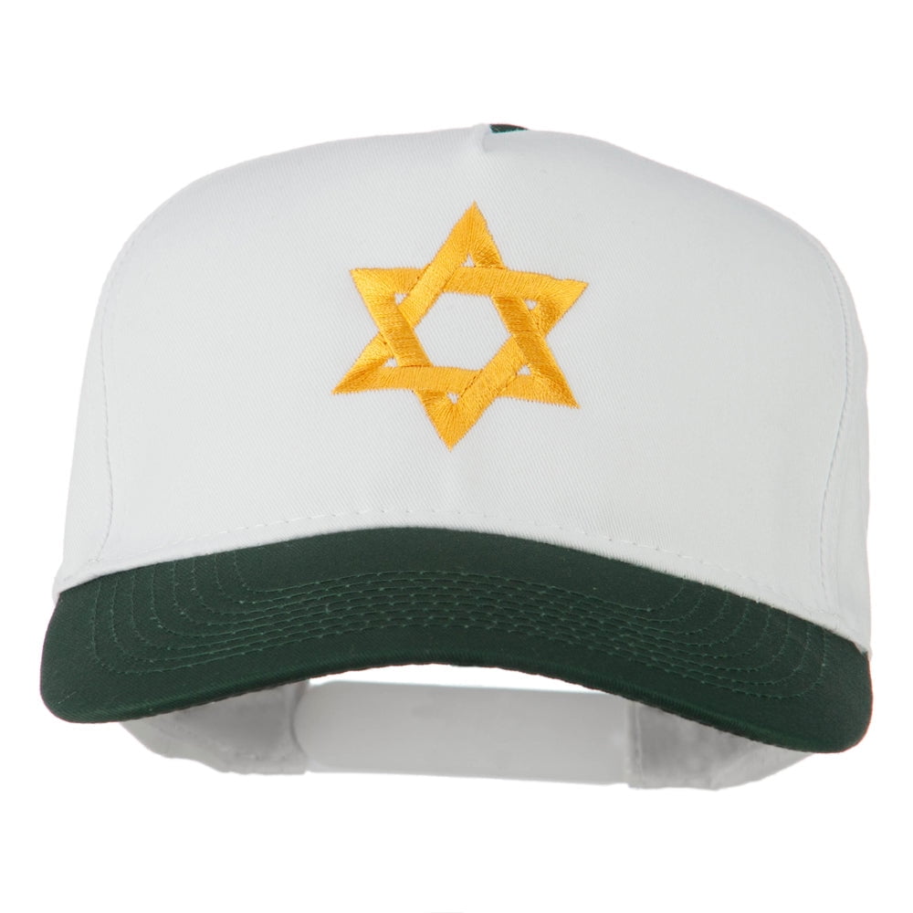 Jewish Star Embroidered Pigment Dyed Cap - Dk. Green White OSFM ...
