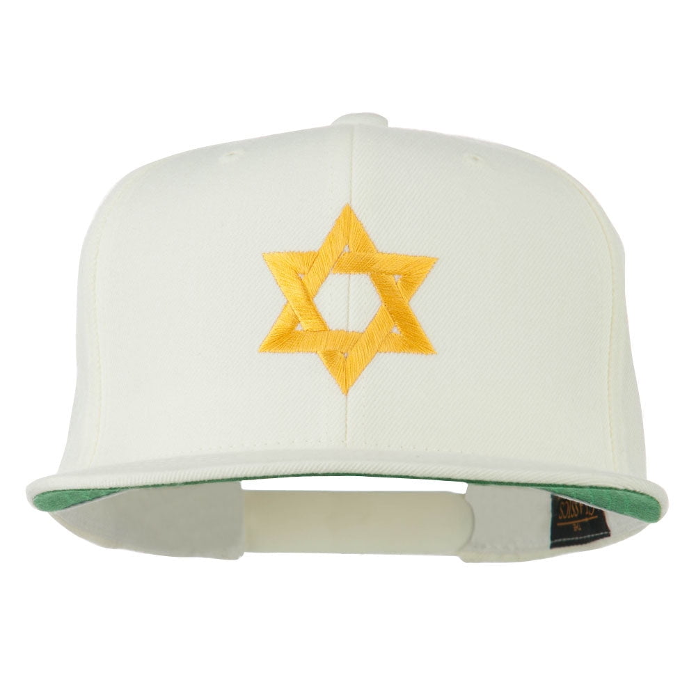 Jewish Star Embroidered Prostyle Snapback Cap - Natural OSFM - Walmart.com