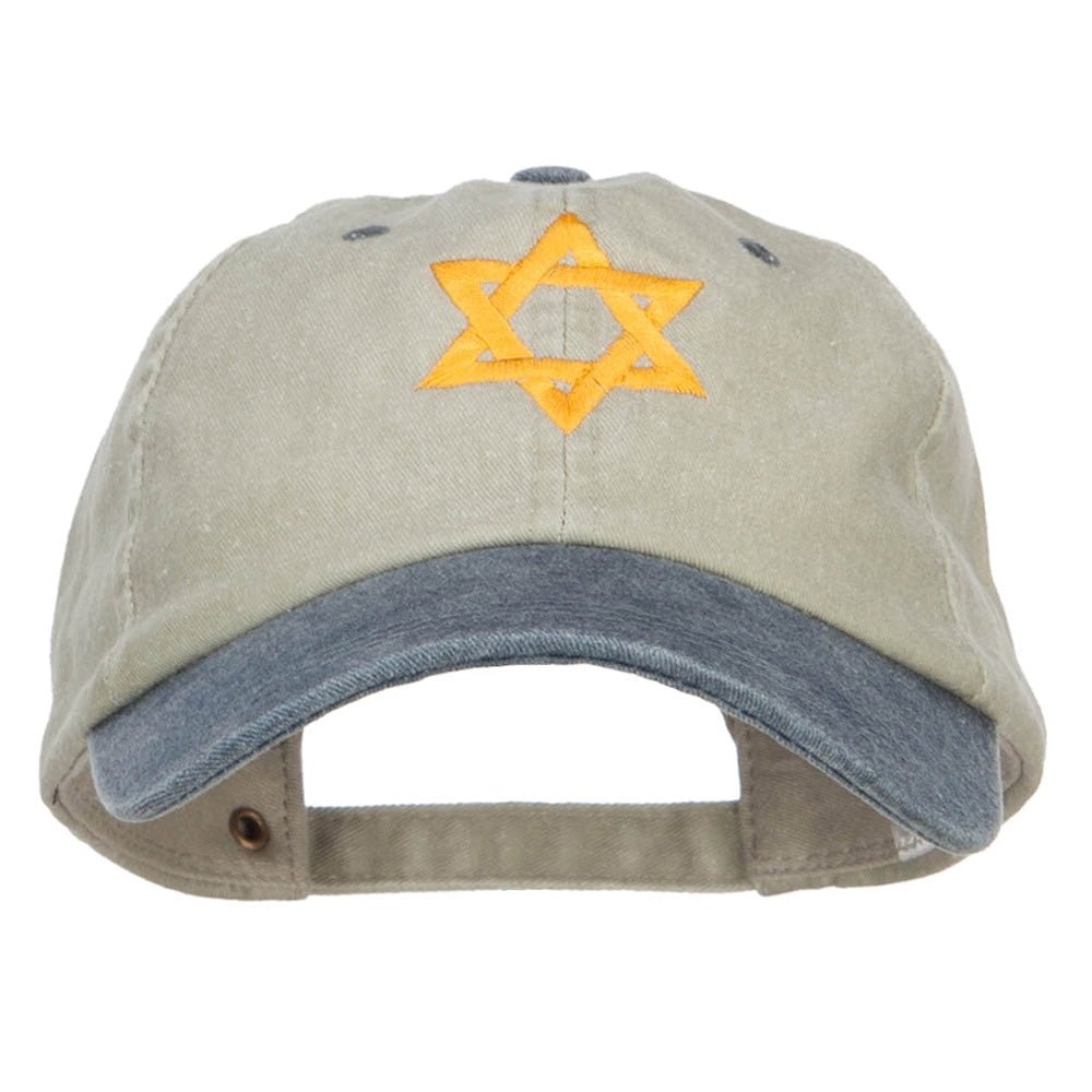 Jewish Star of David Embroidered Two Tone Cap - Beige Navy OSFM ...