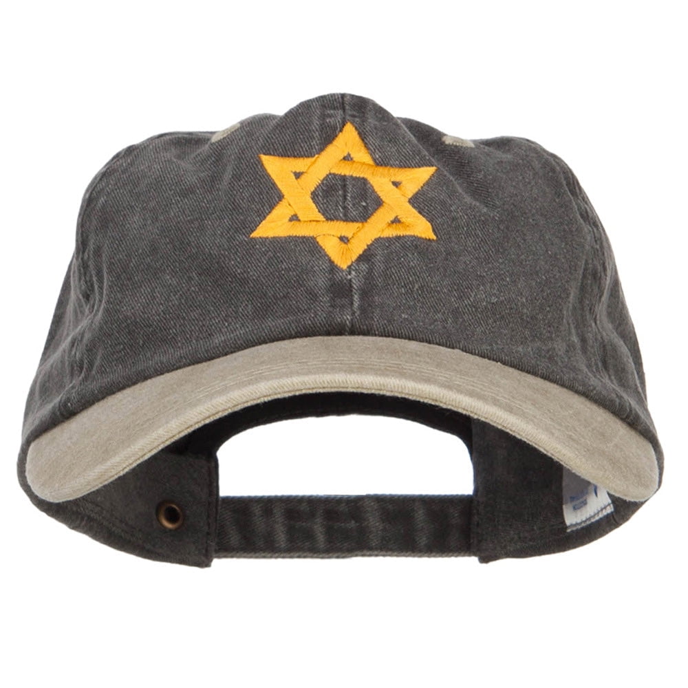 Jewish Star of David Embroidered Two Tone Cap - Black Khaki OSFM ...