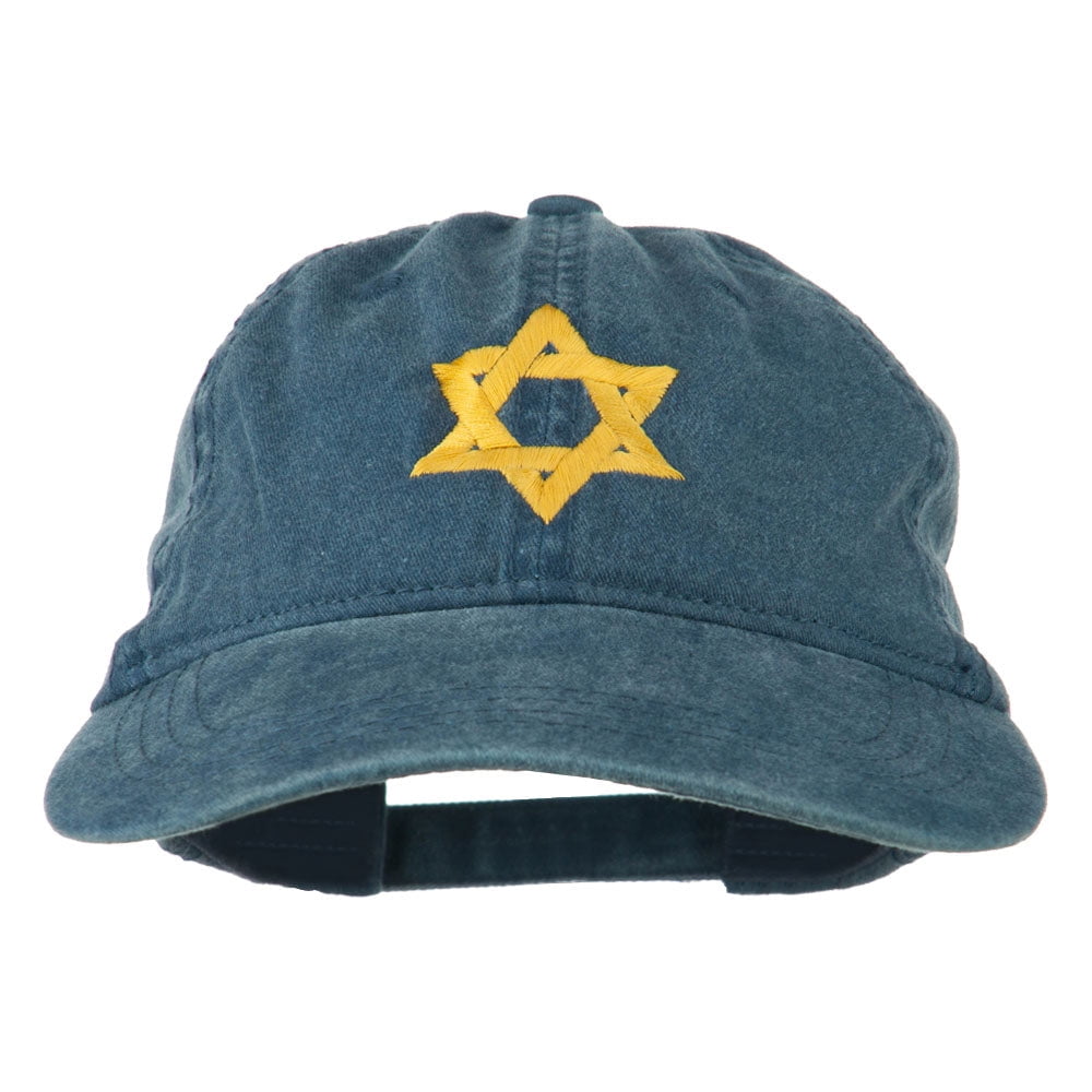 Jewish Star of David Embroidered Washed Cap - Navy OSFM - Walmart.com