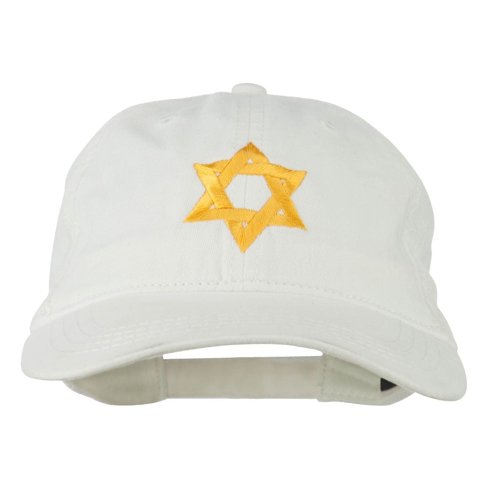 Jewish Star of David Embroidered Washed Cap - White OSFM - Walmart.com