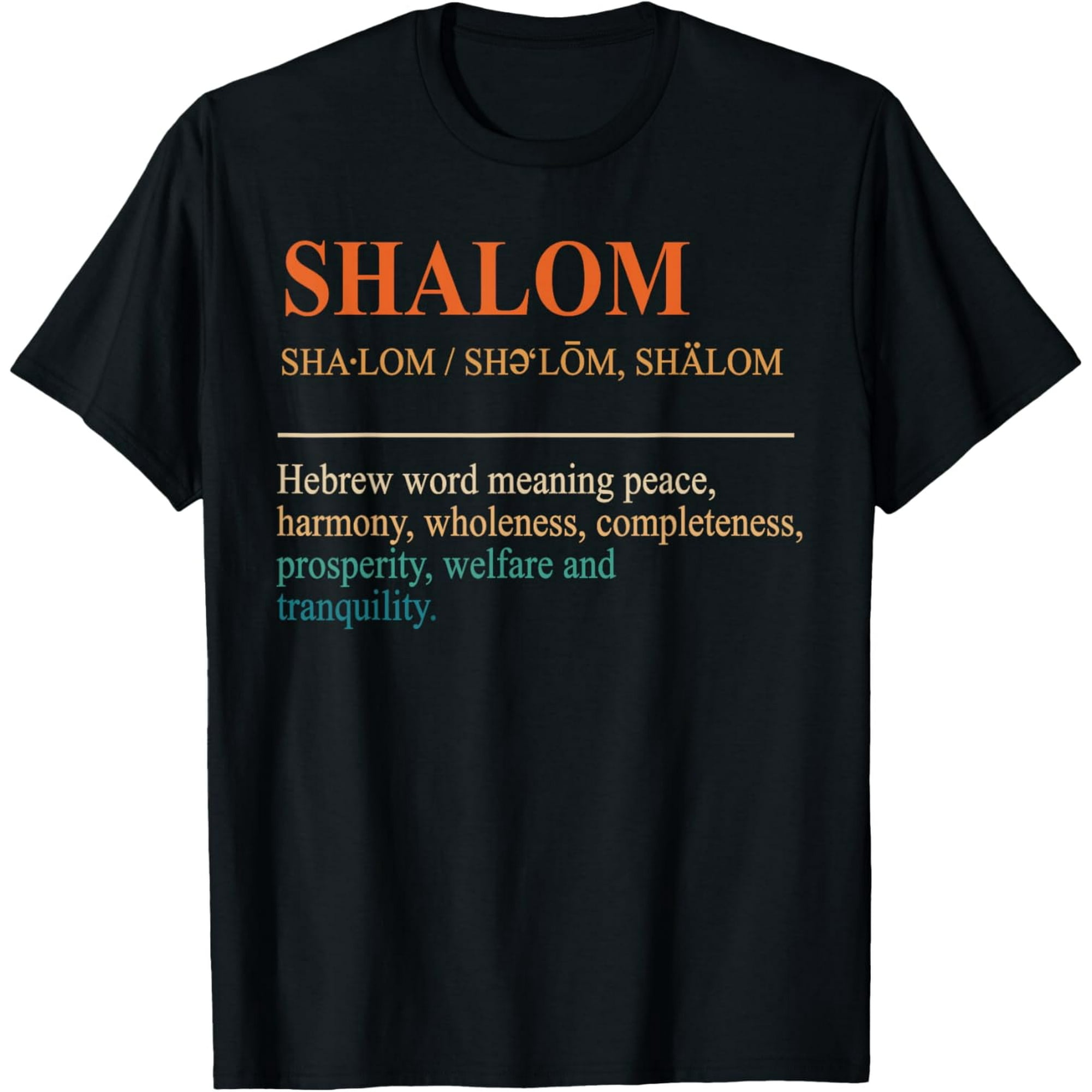 Jewish Symbols Hebrew Shalom Definition Hanukkah Shalom T-Shirt ...