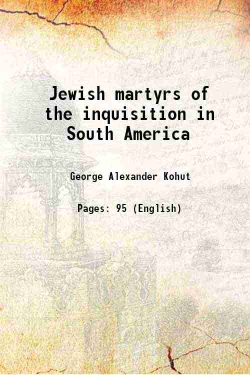Jewish martyrs of the inquisition in South America 1895 - Walmart.com