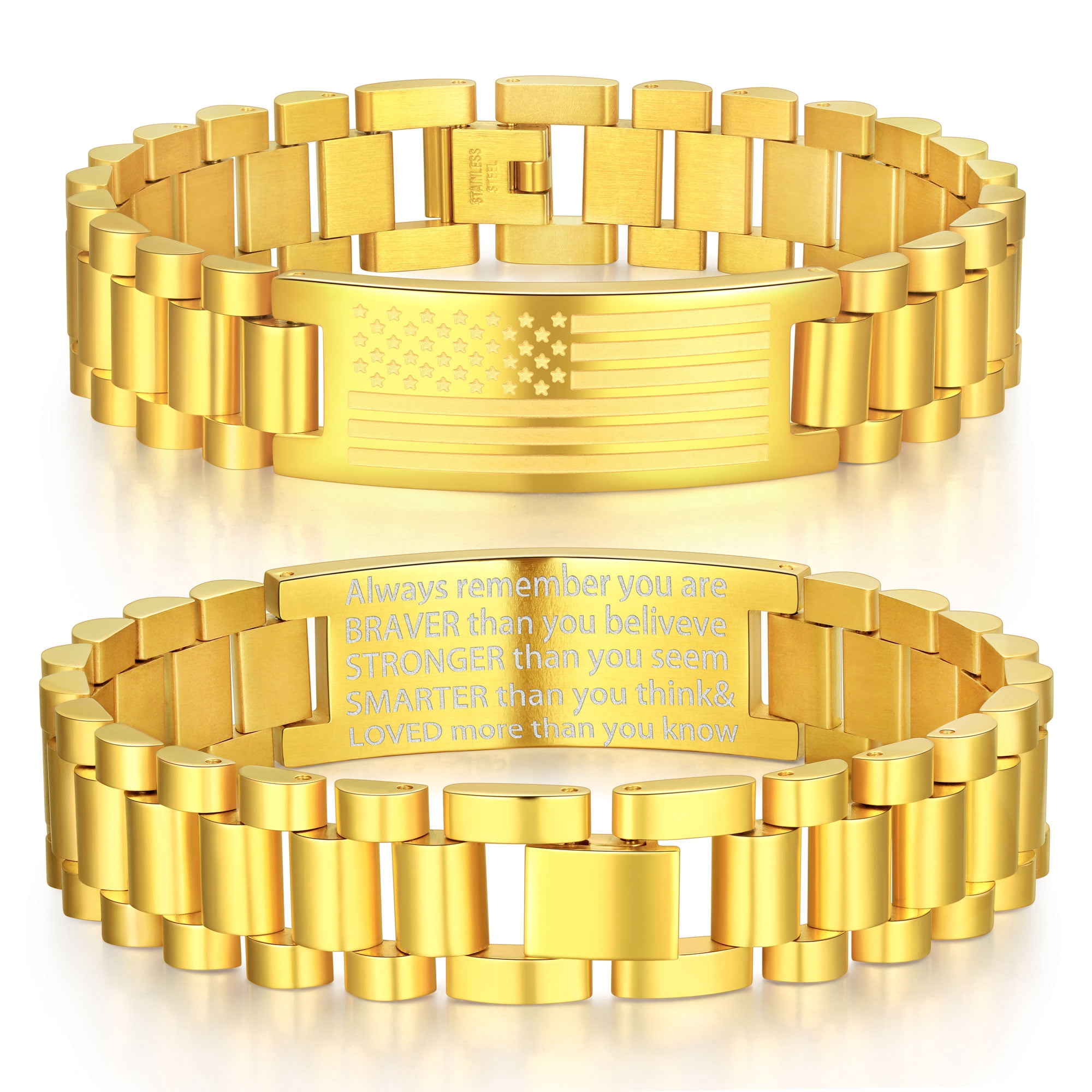 Jewmon American Flag Watch Bracelet for Men Christmas Gifts Stainless ...