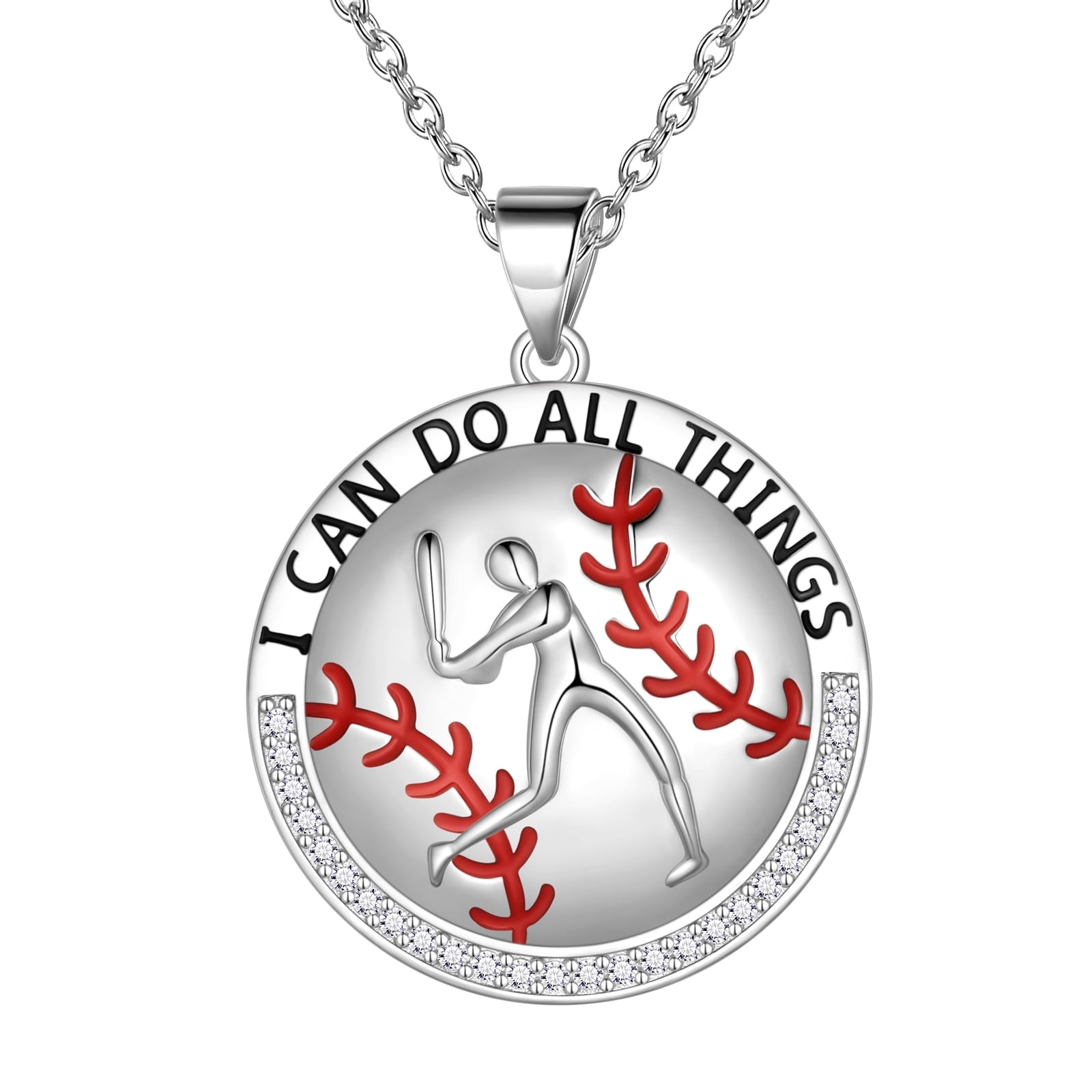 Jewmon Baseball Necklace for Women Men 925 Sterling Silver Softball ...