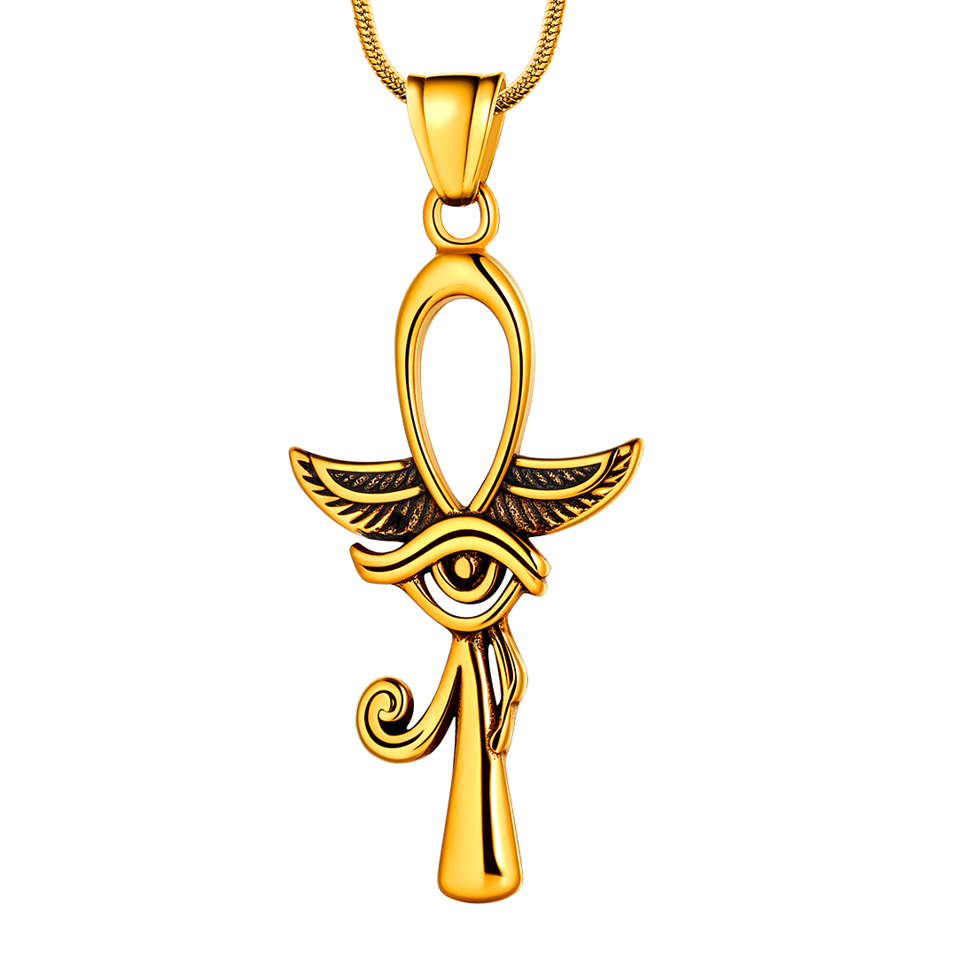 Genuine Diamond Egyptian God Horus Falcon Eagle Ankh Cross Pharaoh ...