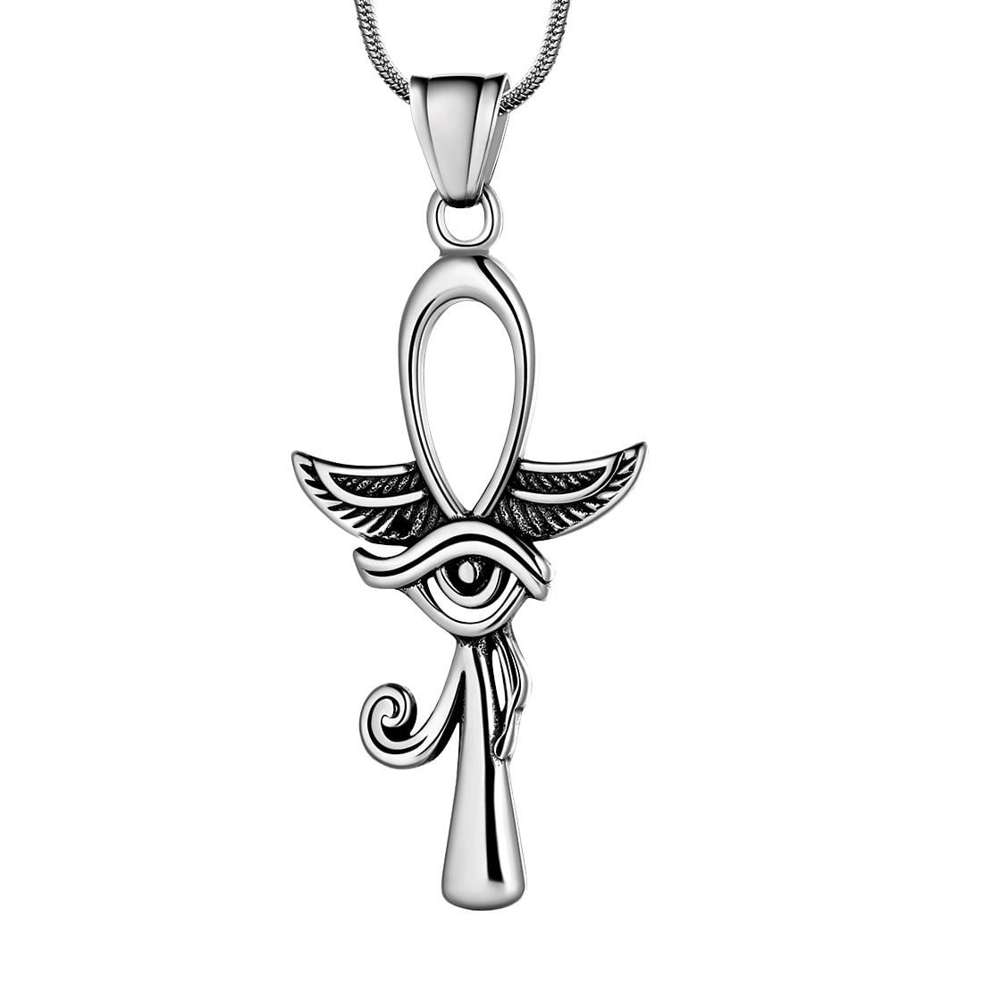 Jewmon Eye of Horus Ankh Cross Pendant Necklace for Men Ancient ...