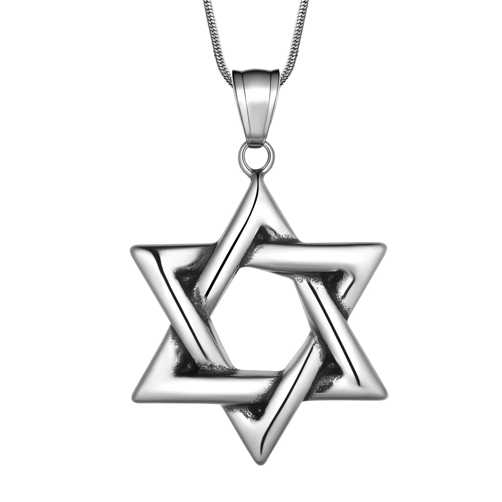 Jewmon Star of David Necklace for Men Women Israel Hebrew Judaic Seal ...