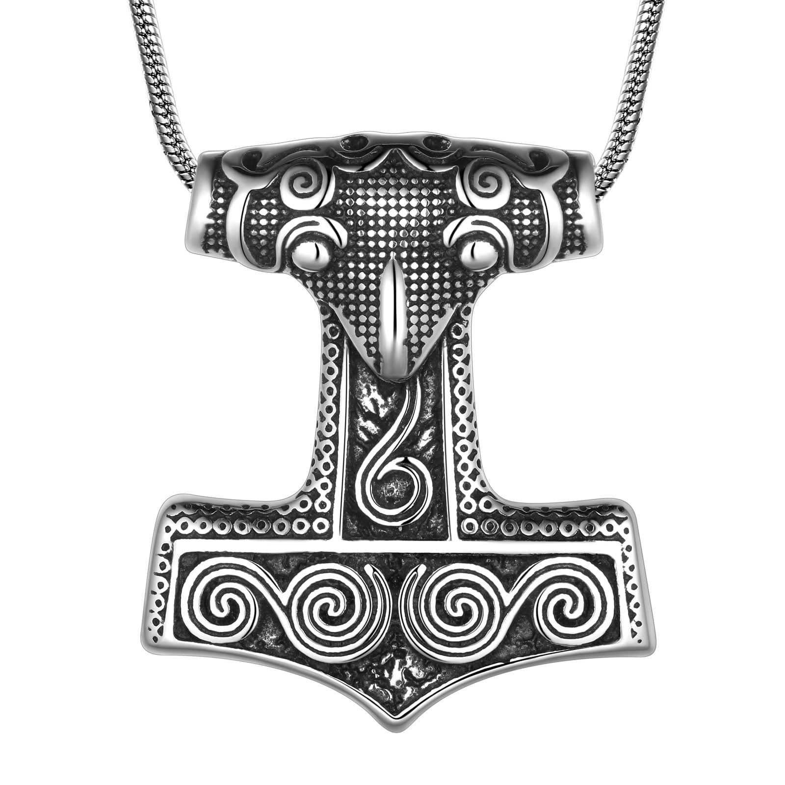 Jewmon Thor's Hammer Necklace Norse Viking Talisman Pendant 316L ...
