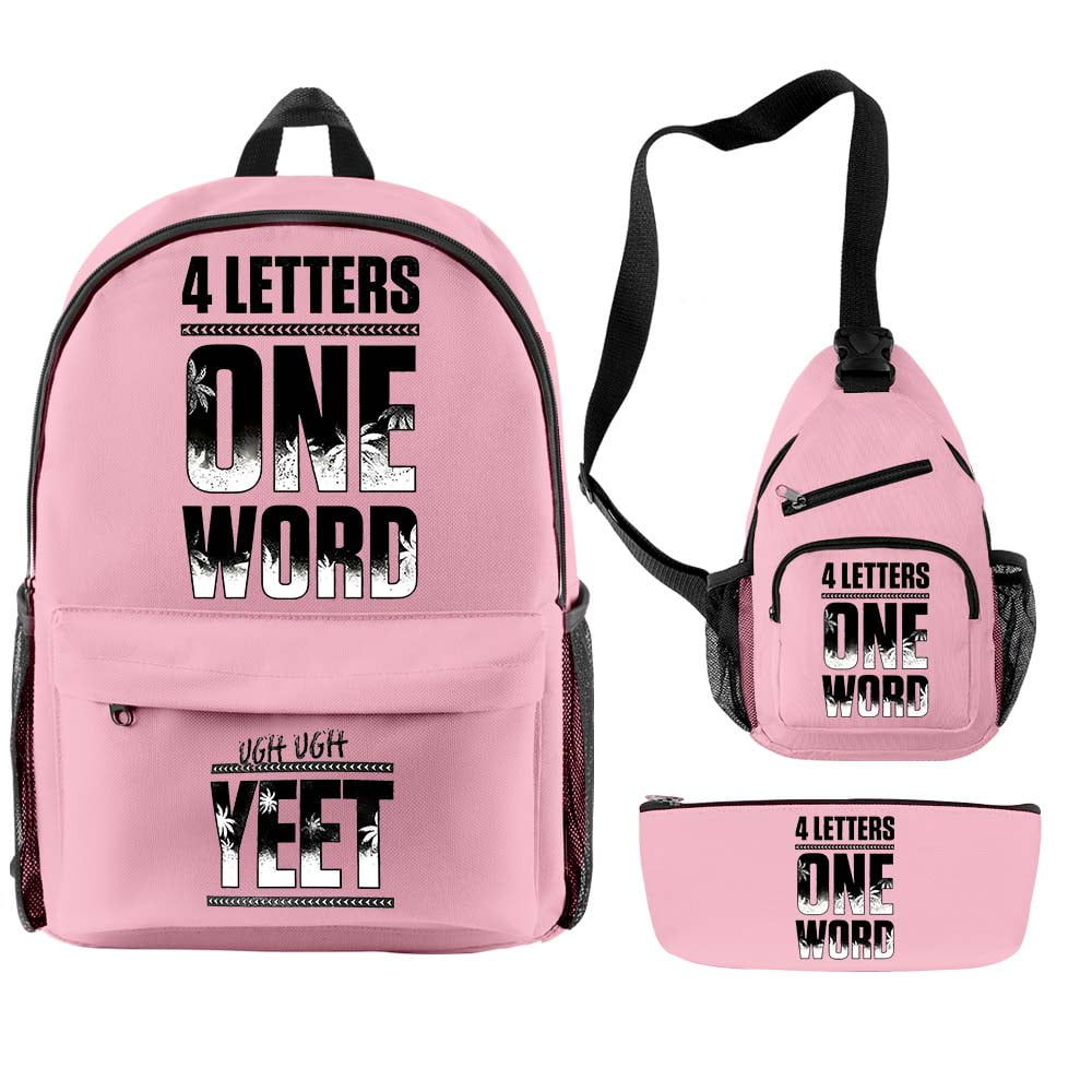 Jey USO Four Letters One Word Backpack 3 Piece Set Rucksack Bag Men ...