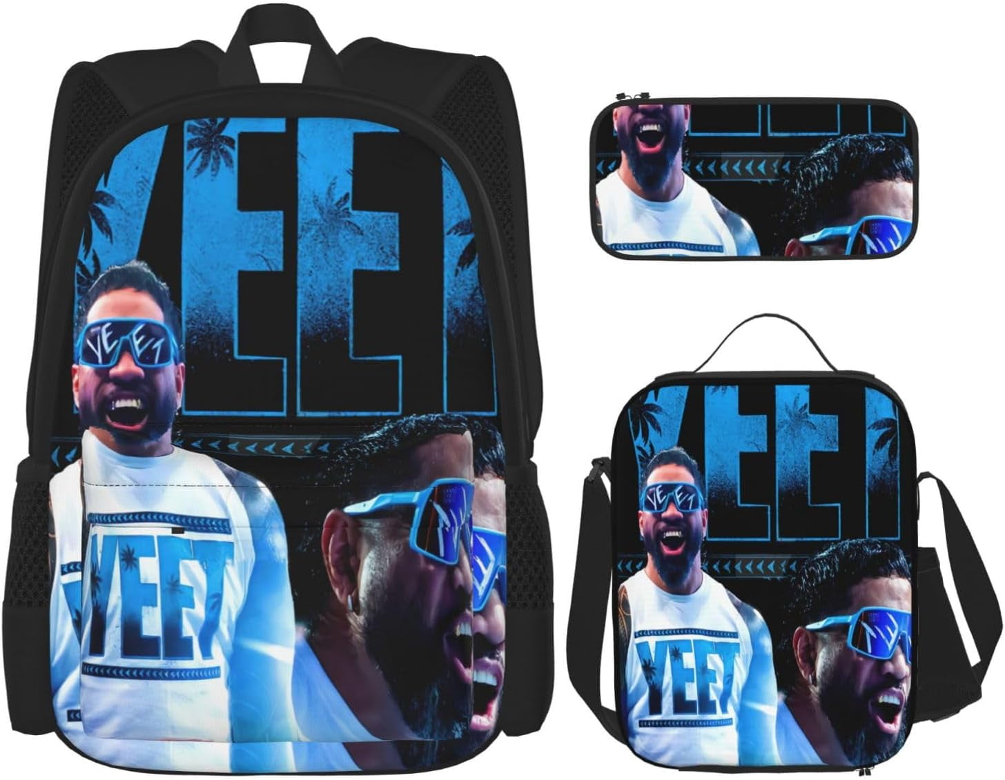 Jey USO Wrestler Backpack 3 Pieces Set With Lunch Bag And Pencil Case ...