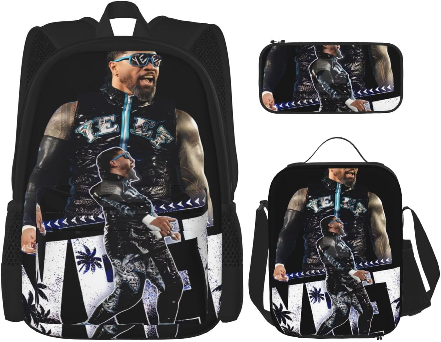 Jey USO Wrestler Backpack 3 Pieces Set With Lunch Box And Pencil Case ...