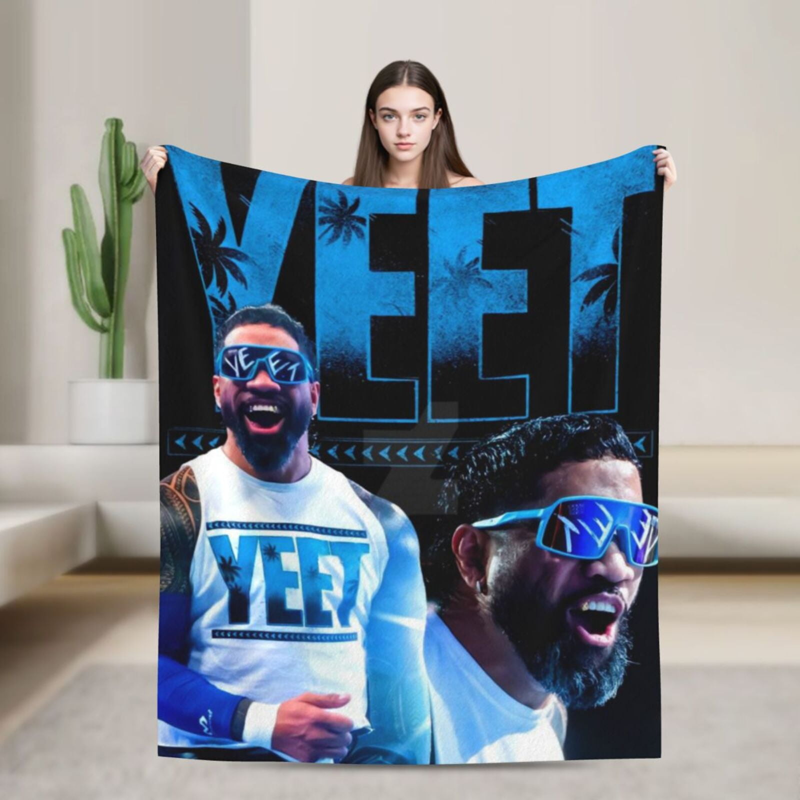 Jey Uso Blanket, Super Soft Throw Blanket For Wrestling Fans, Cozy ...
