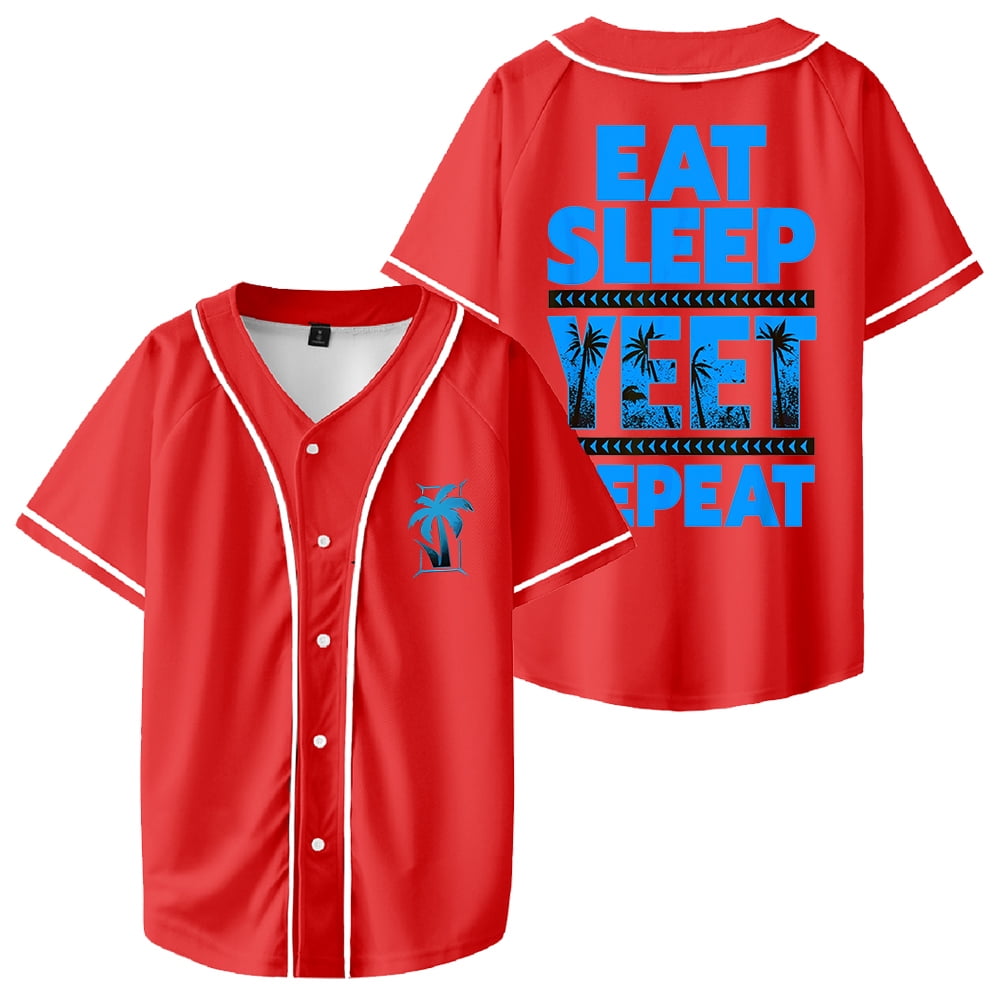 Jey Uso Eat Sleep Yeet Repeat Baseball Jersey Short Sleeve Shirts Women ...
