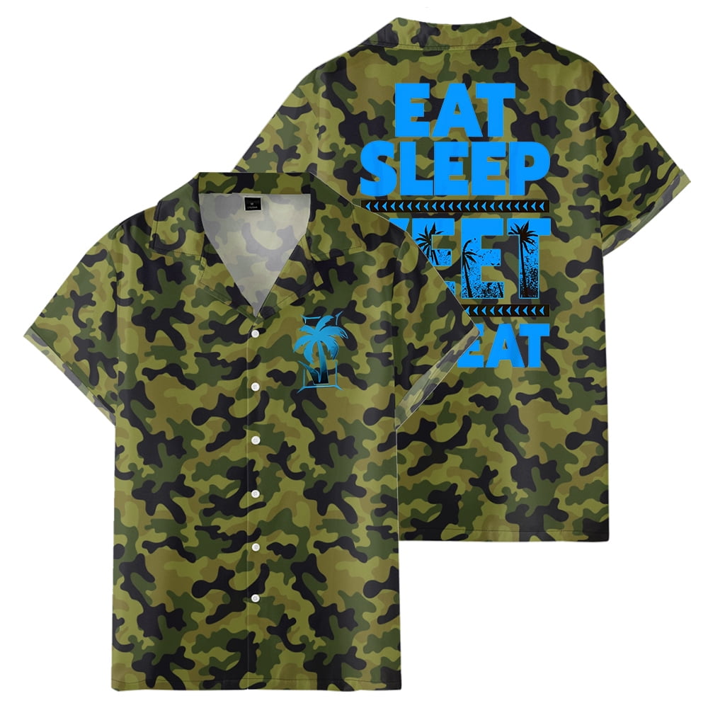 Jey Uso Eat Sleep Yeet Repeat Shirts Women Men's Short Sleeve Button-up ...