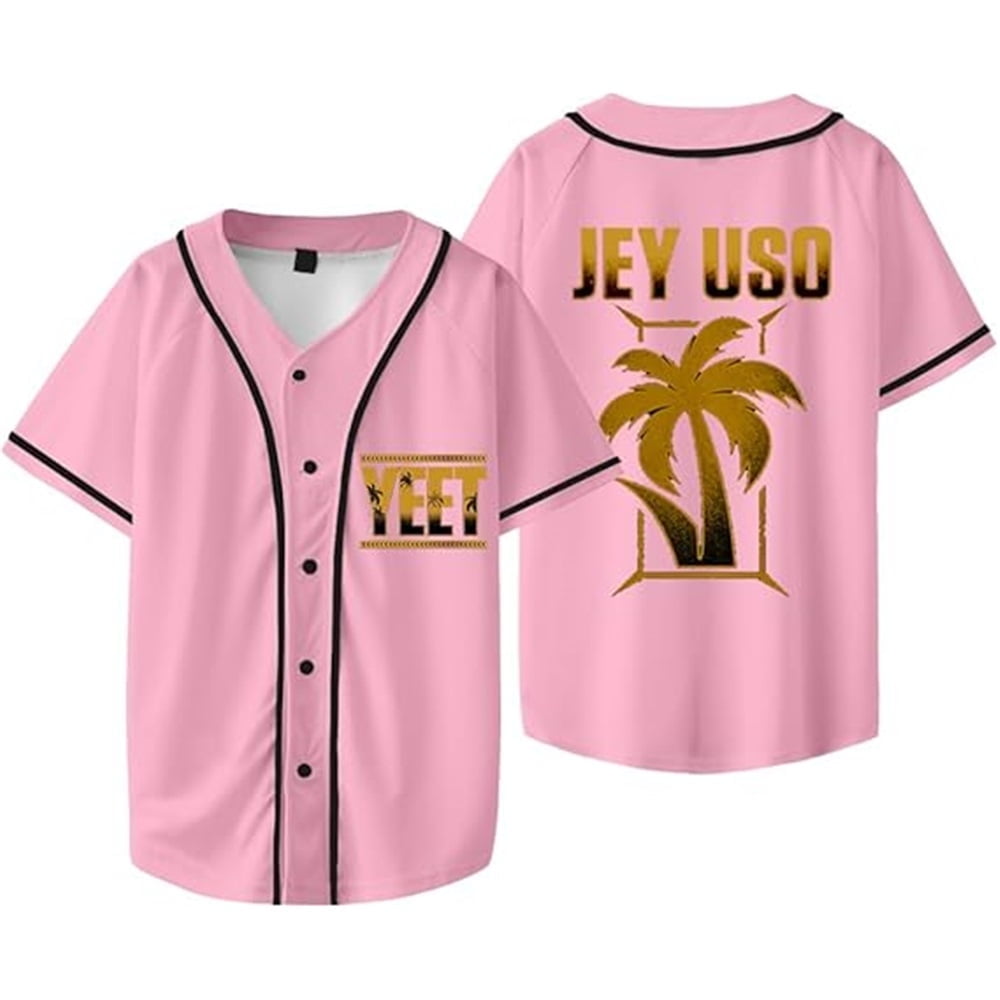 Jey Uso Merch Gold Yeet Logo Baseball Jacket Unisex Stylish V-neck ...