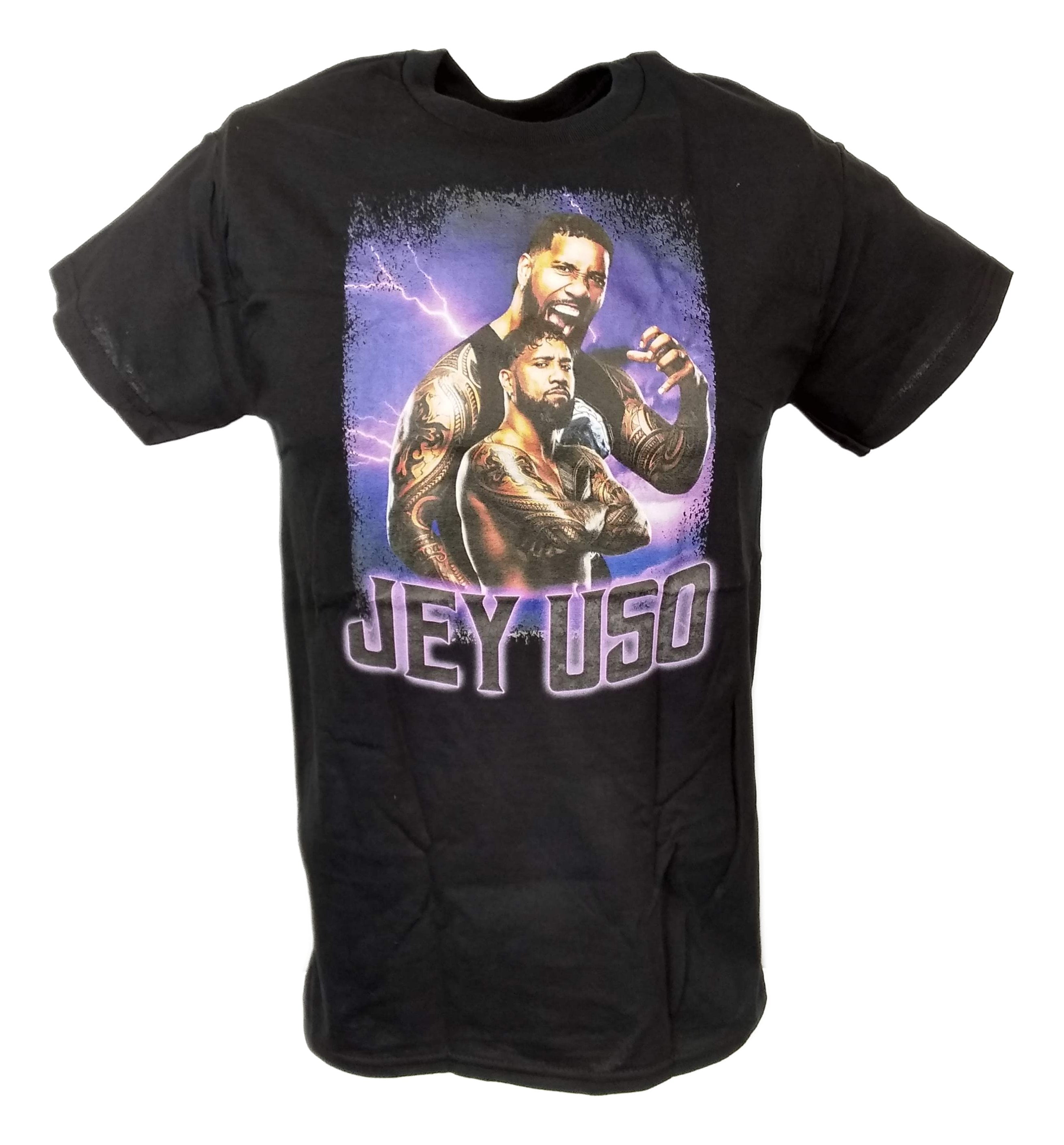 Jey Uso Purple Lightning Mens Black T-shirt - Walmart.com